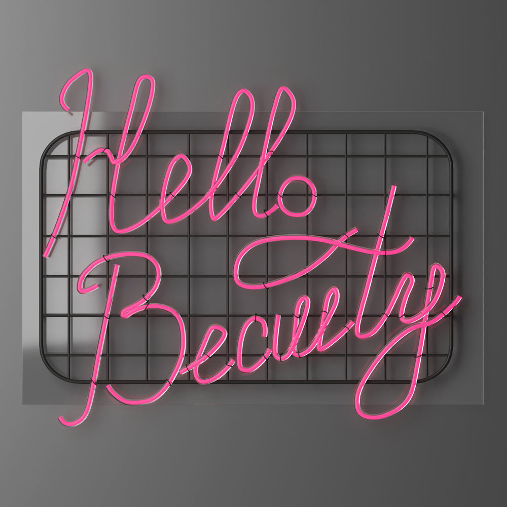 Neon sign - Hello beauty 3D model | CGTrader