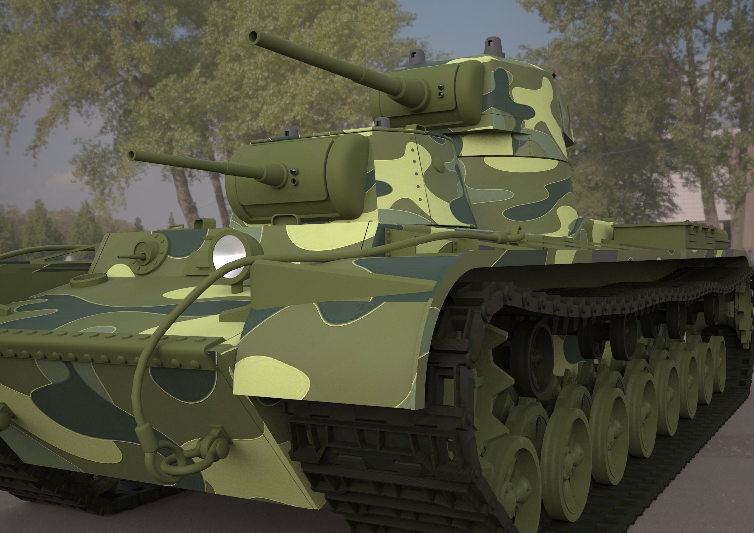 SMK military tank 3D model 3D model | CGTrader