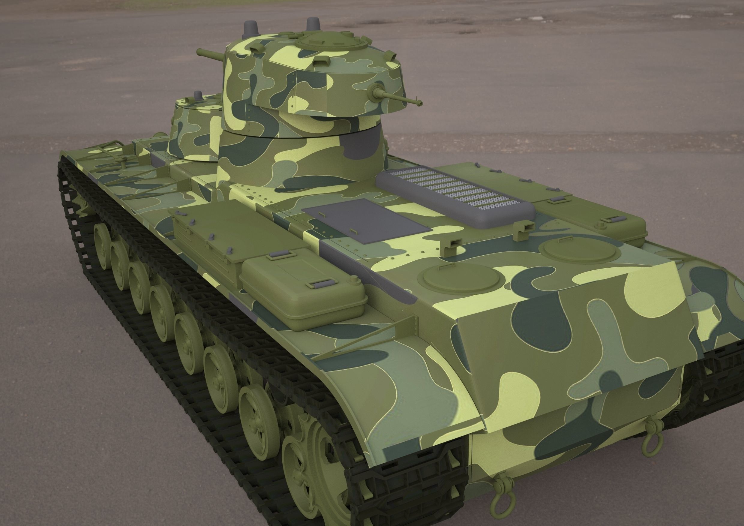SMK military tank 3D model 3D model | CGTrader
