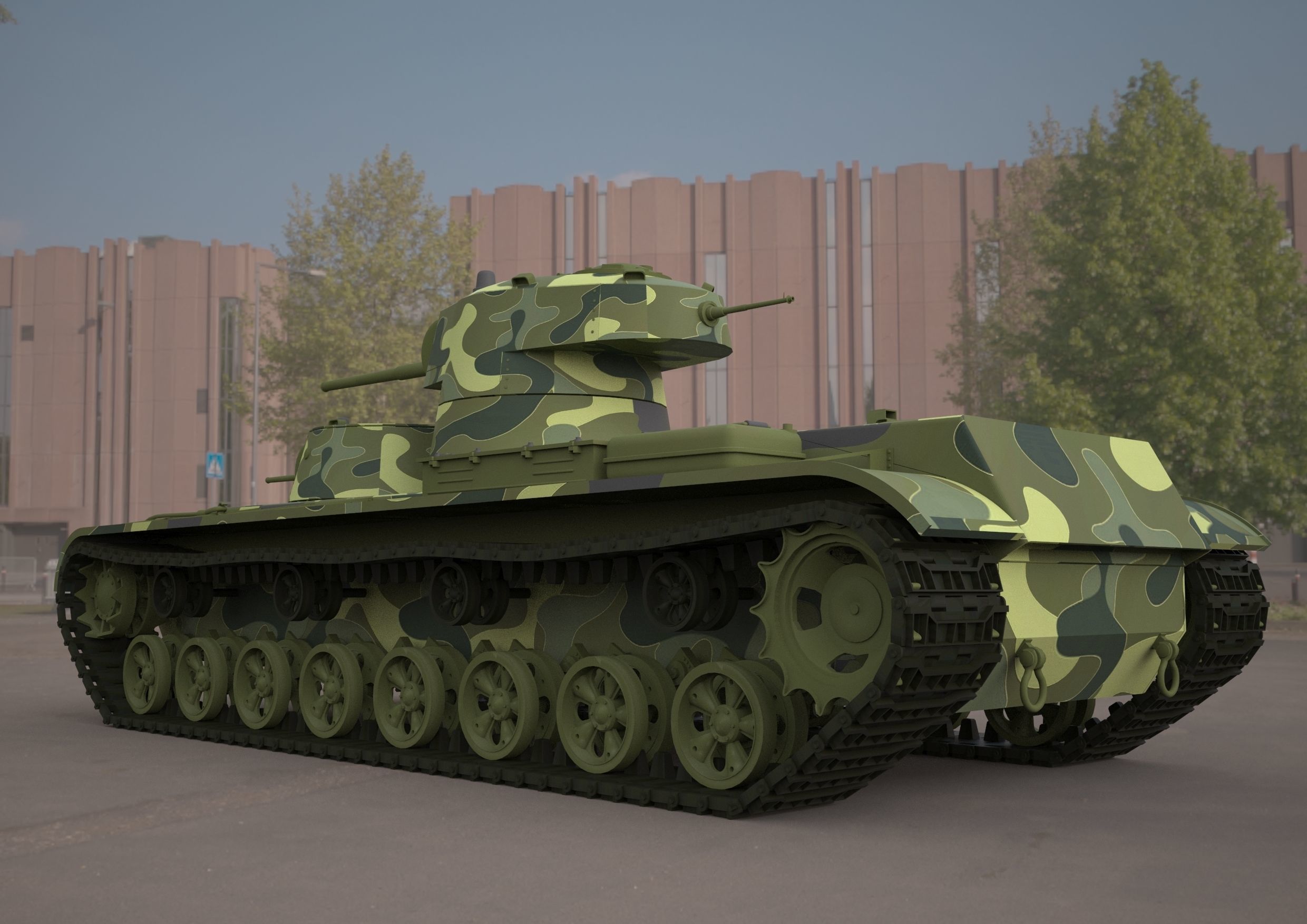 SMK military tank 3D model 3D model | CGTrader