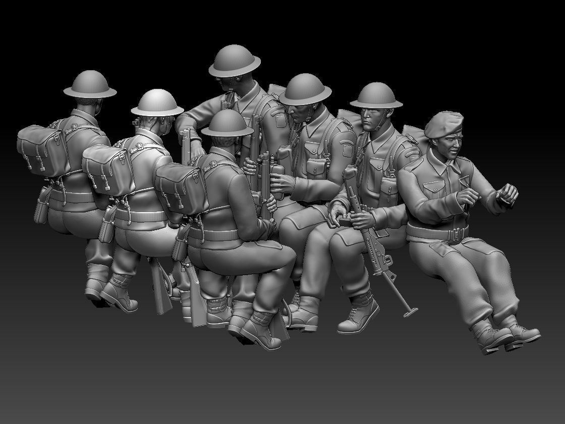 British soldiers ww2 3D model 3D printable | CGTrader
