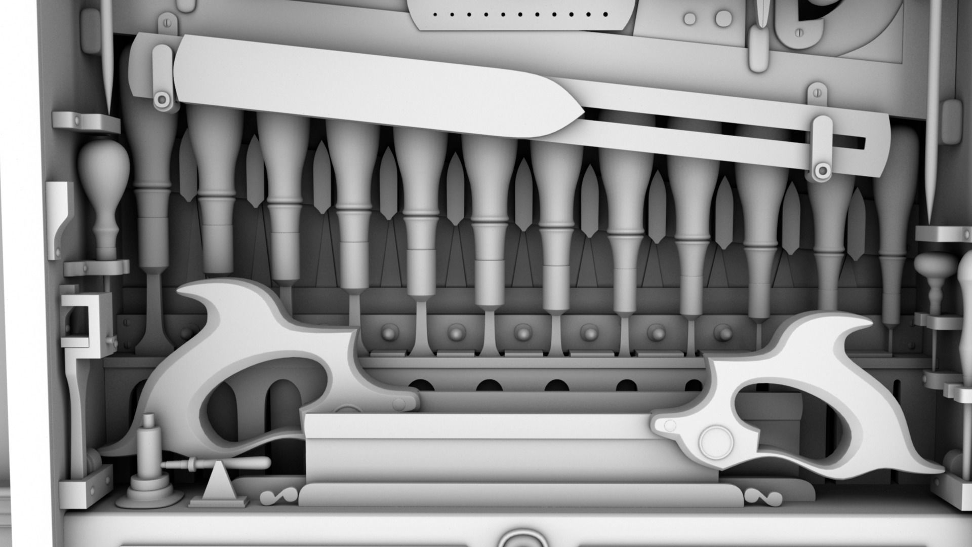 Studley Tool Chest 3D model | CGTrader