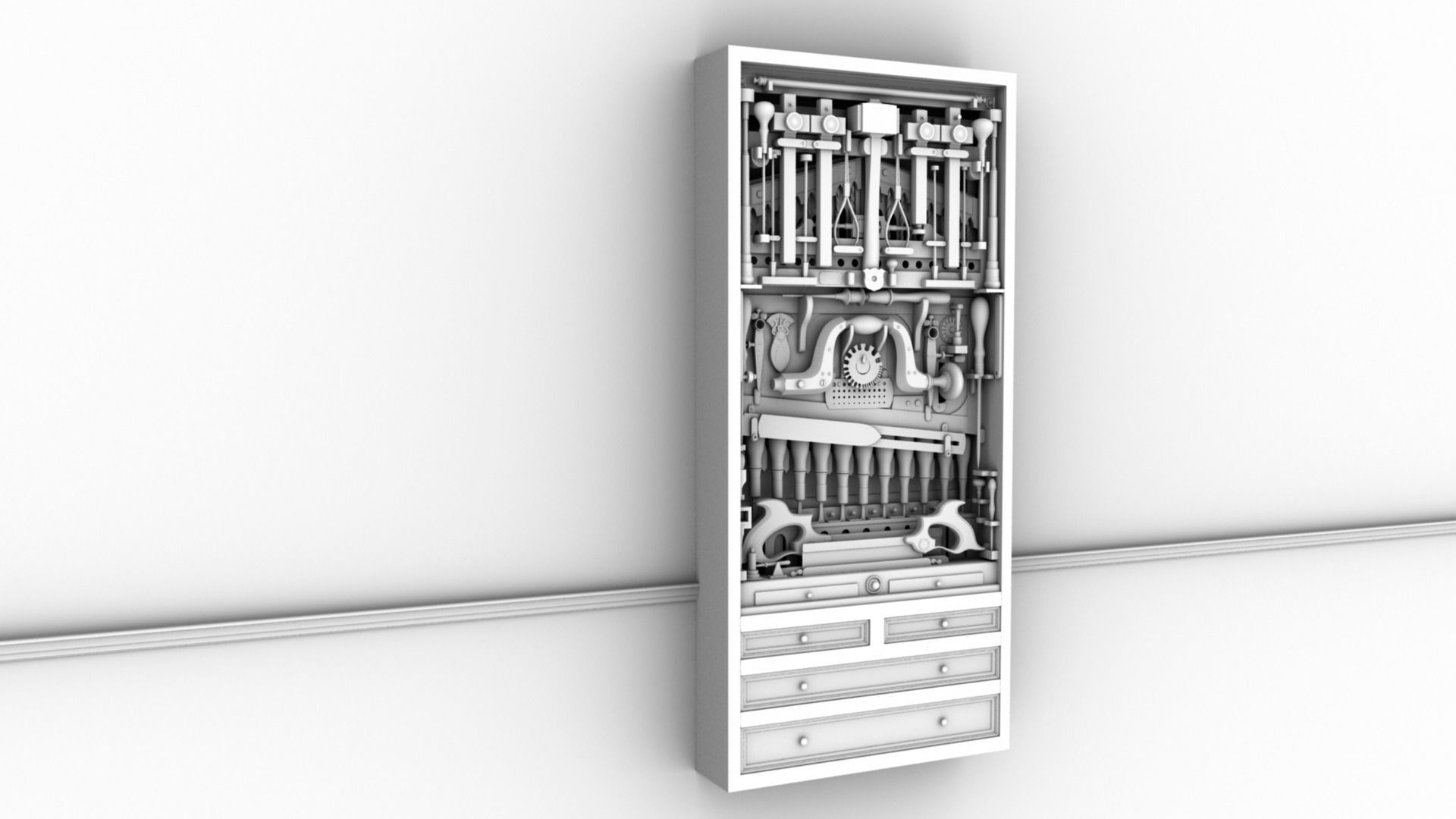 Studley Tool Chest 3D model | CGTrader