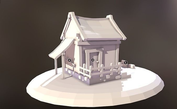 House low poly with roof on top free VR / AR / low-poly 3D model | CGTrader