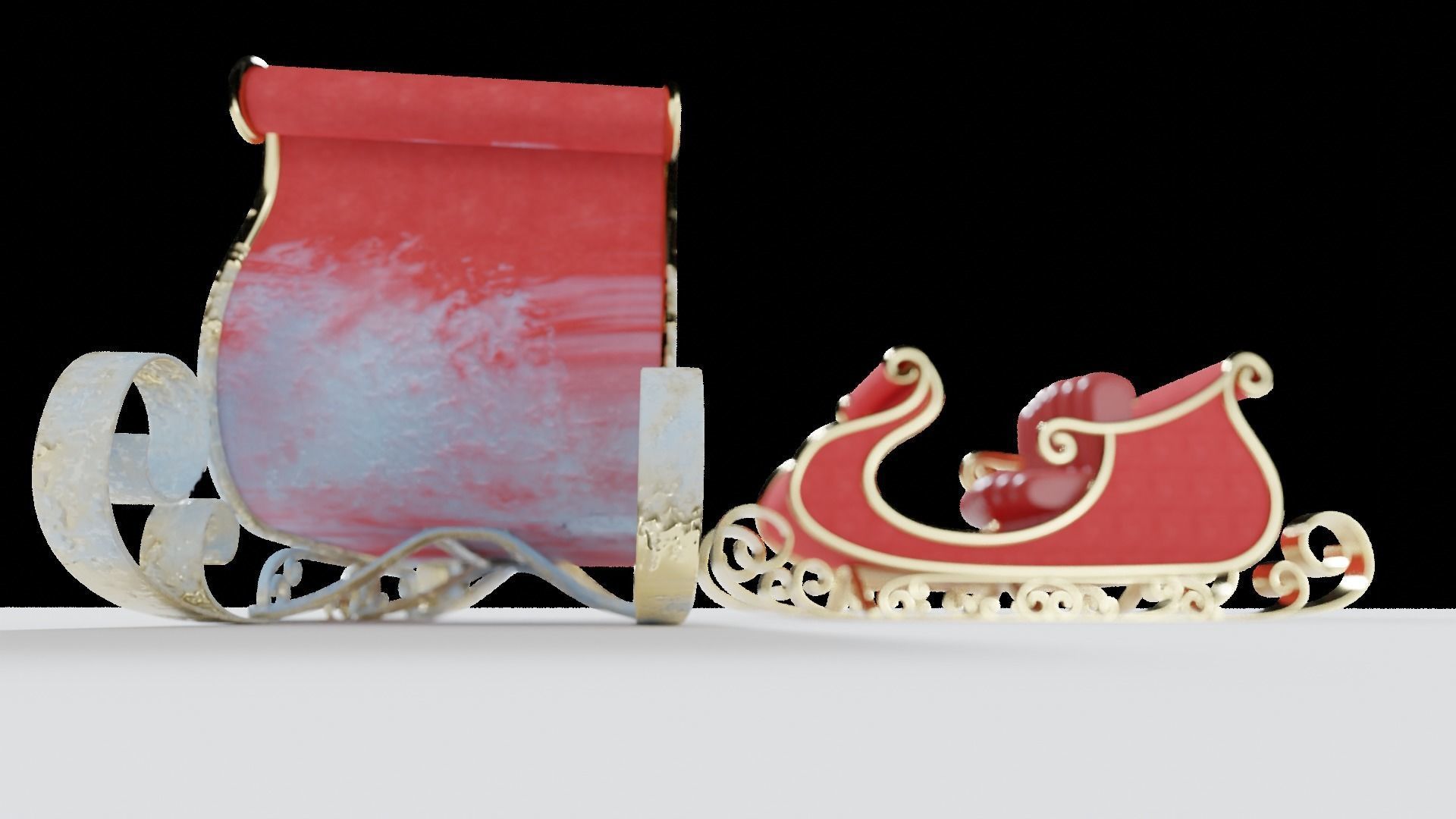 3D model Santas sleigh - Sled PBR Model VR / AR / low-poly | CGTrader