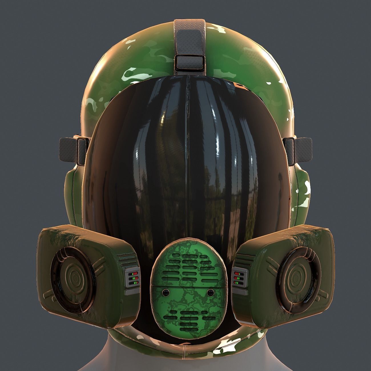 3D model Gas mask helmet 3d model scifi Low-poly VR / AR / low-poly ...