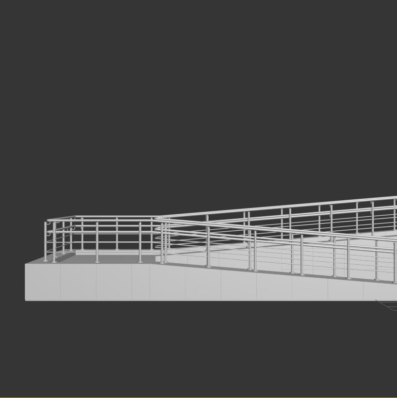 Entrance stair with ramp 3D model | CGTrader