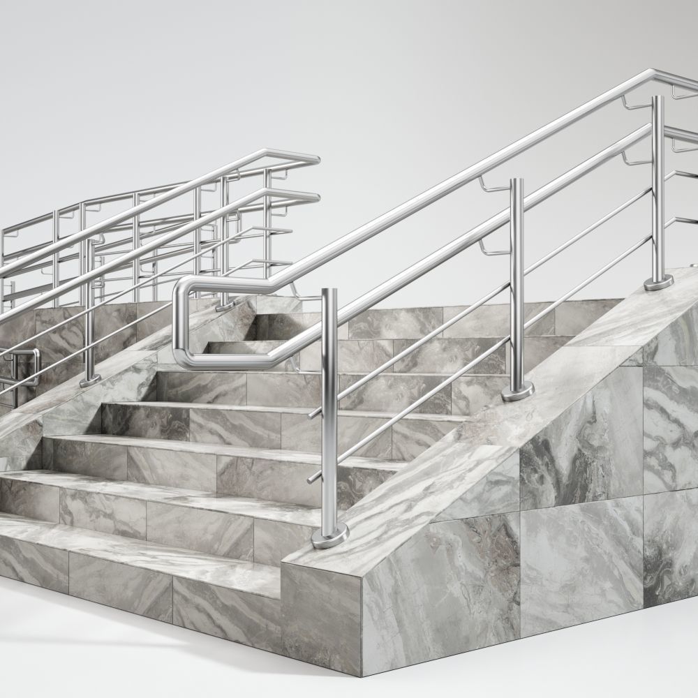 Entrance stair with ramp 3D model | CGTrader