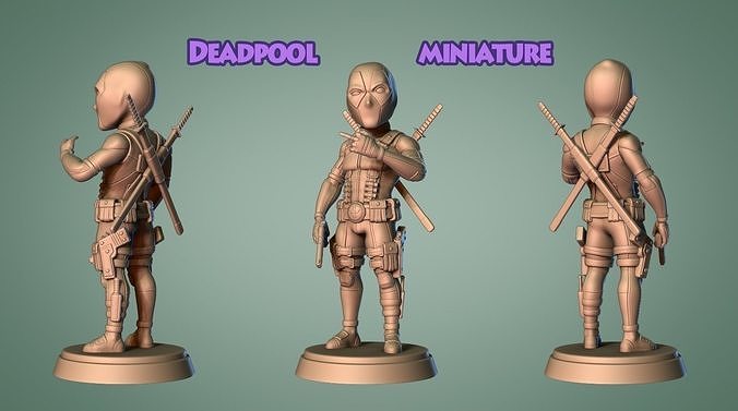 Deadpool Miniature -Mini FanArt 3D model 3D printable | CGTrader