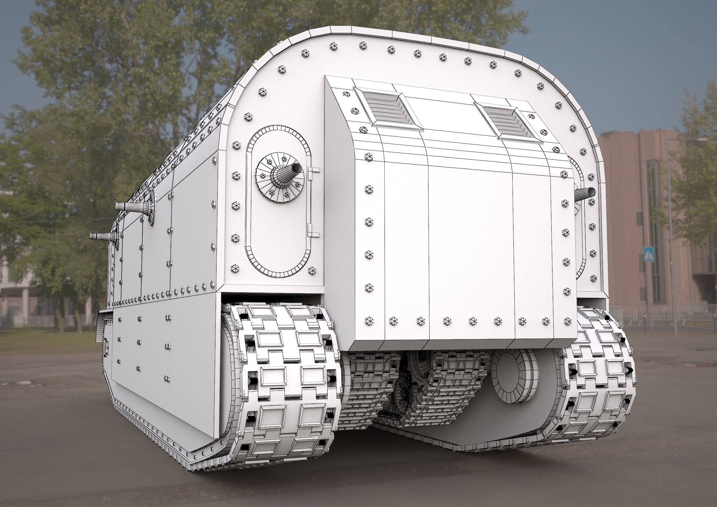 flying elephant tank 3d model 3D model | CGTrader