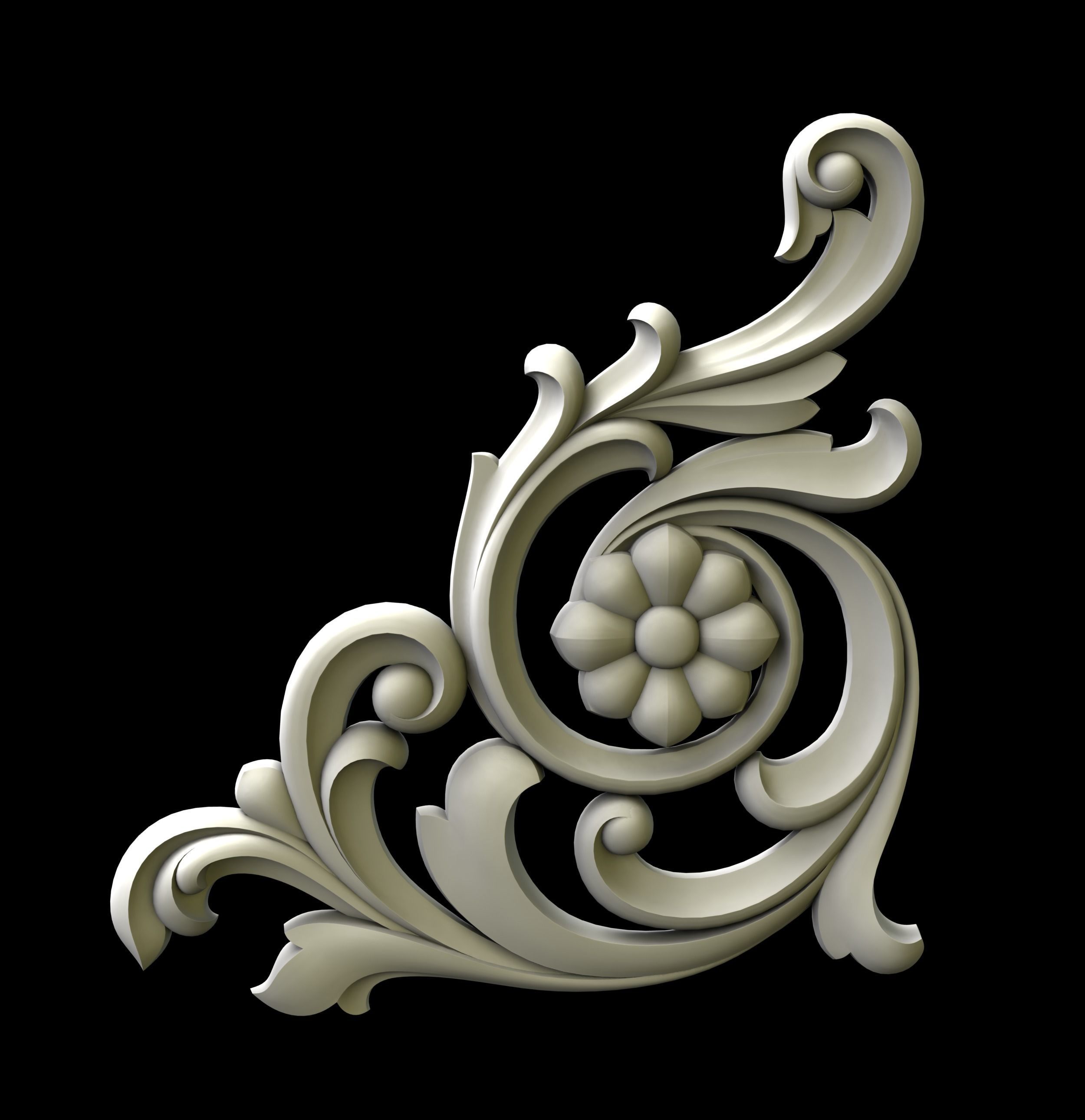 carved corners set 1 3D model | CGTrader