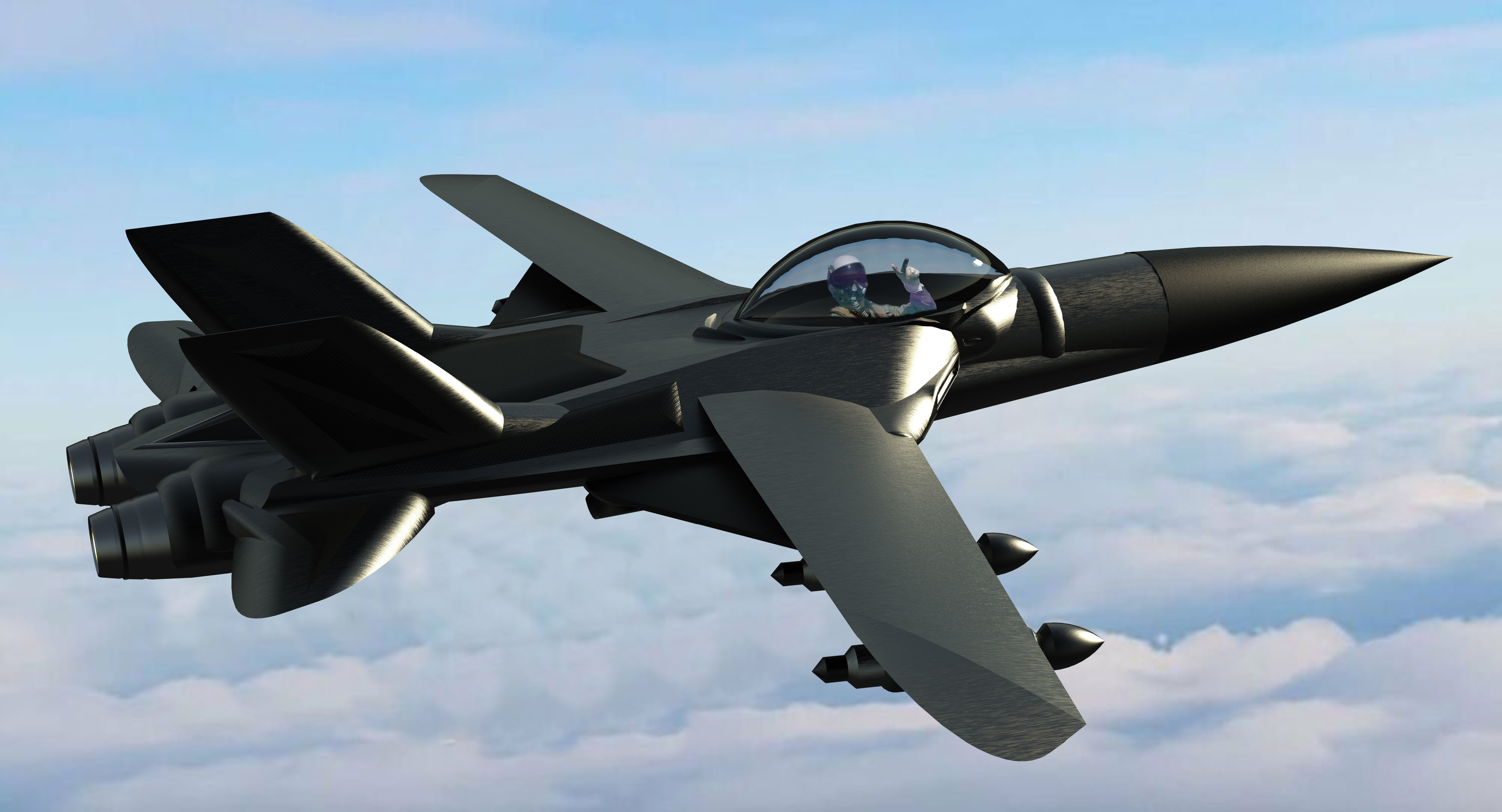 Military Jet Concept 3D model | CGTrader