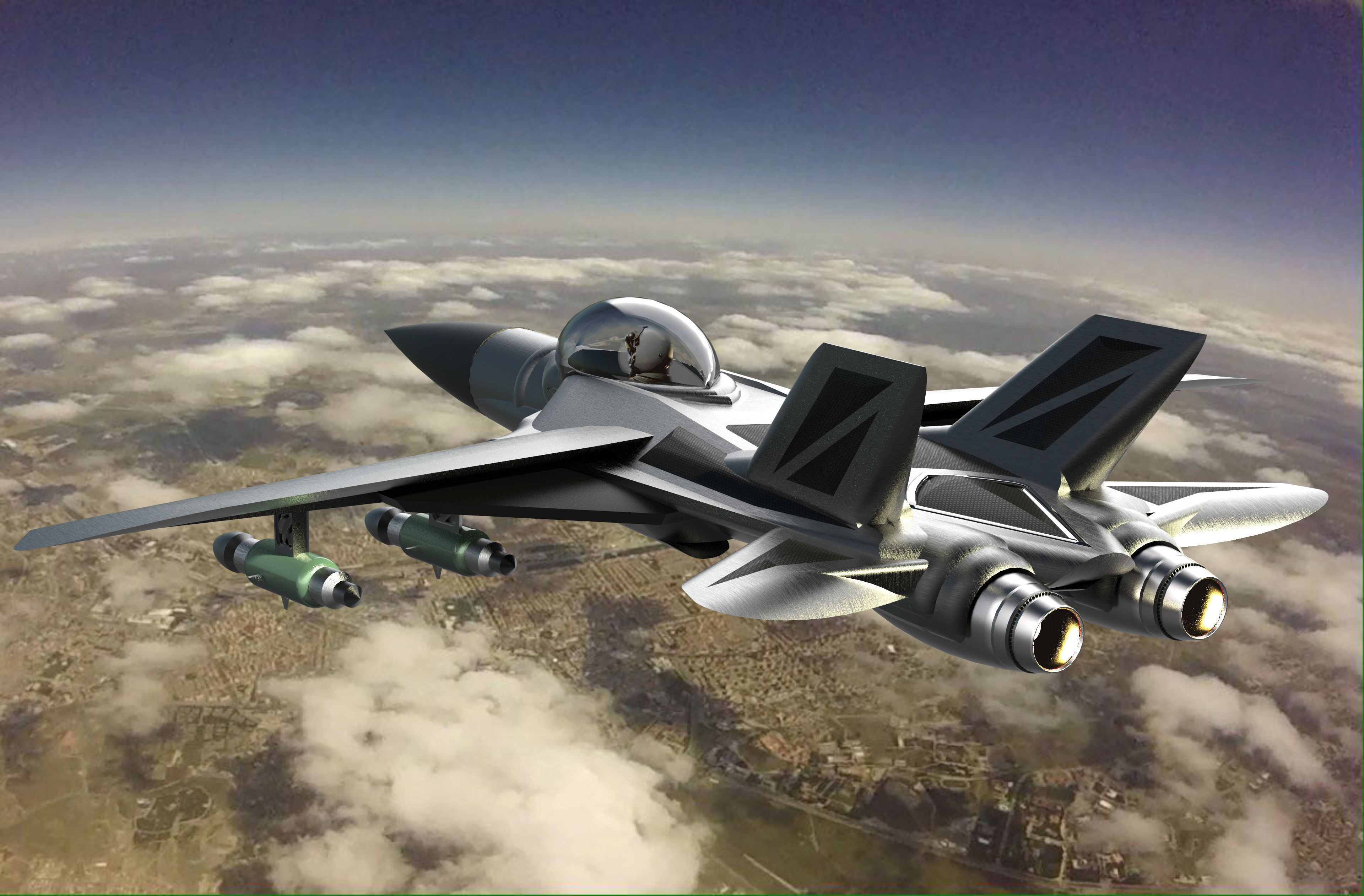 Military Jet Concept 3D model | CGTrader