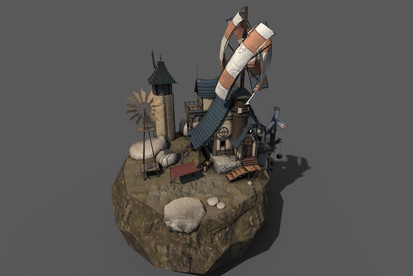 3D model Windmill Fantasy House VR / AR / low-poly | CGTrader