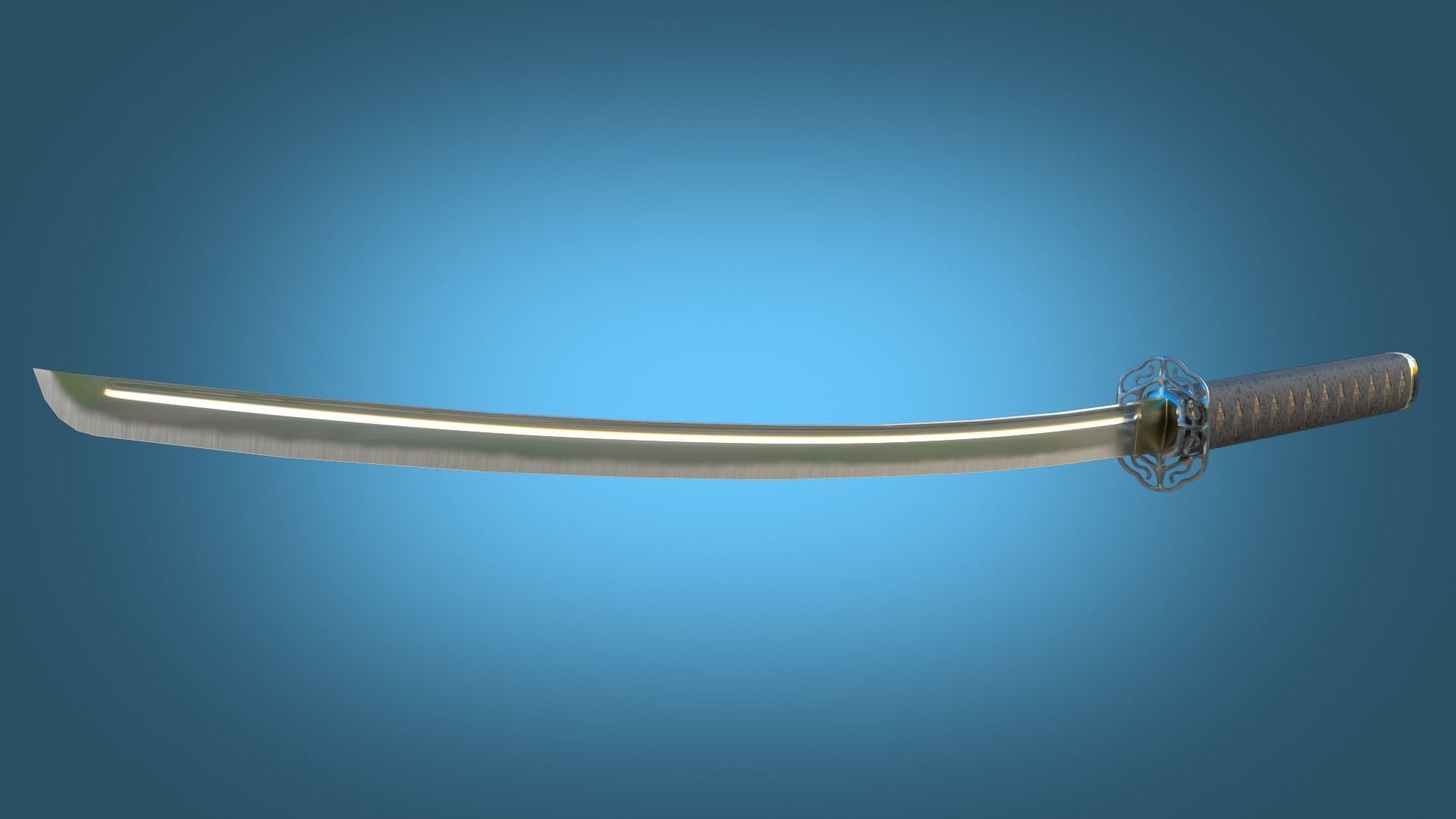 3D model Katana Samurai Sword Japanese Melee Weapon Game Ready VR / AR ...