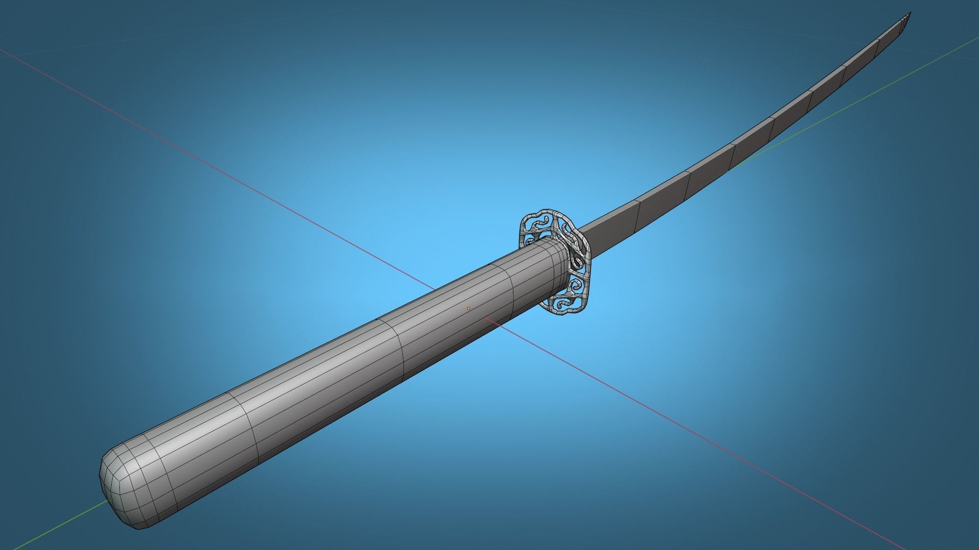 3D model Katana Samurai Sword Japanese Melee Weapon Game Ready VR / AR ...