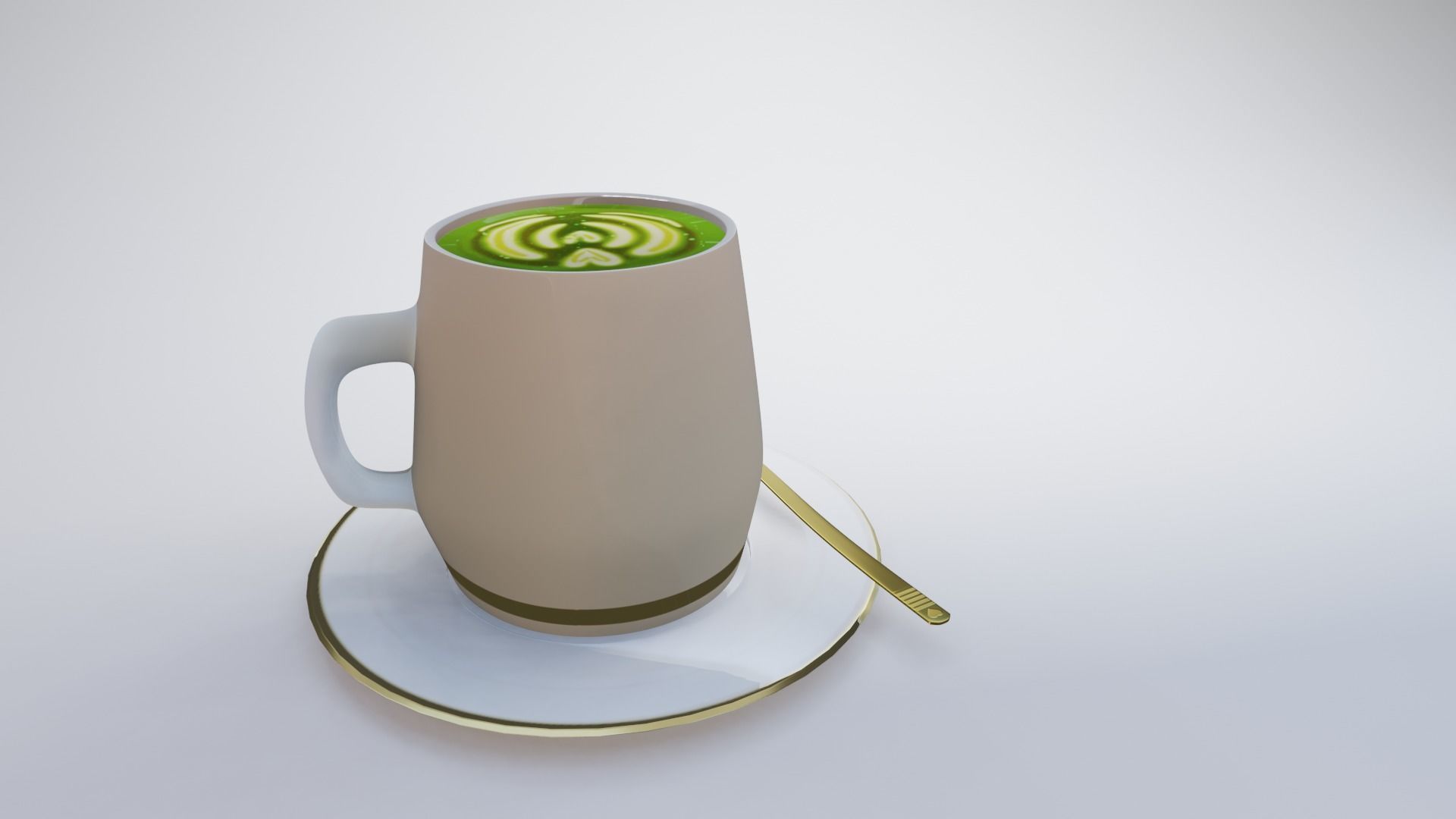3D model Matcha Latte VR / AR / low-poly | CGTrader