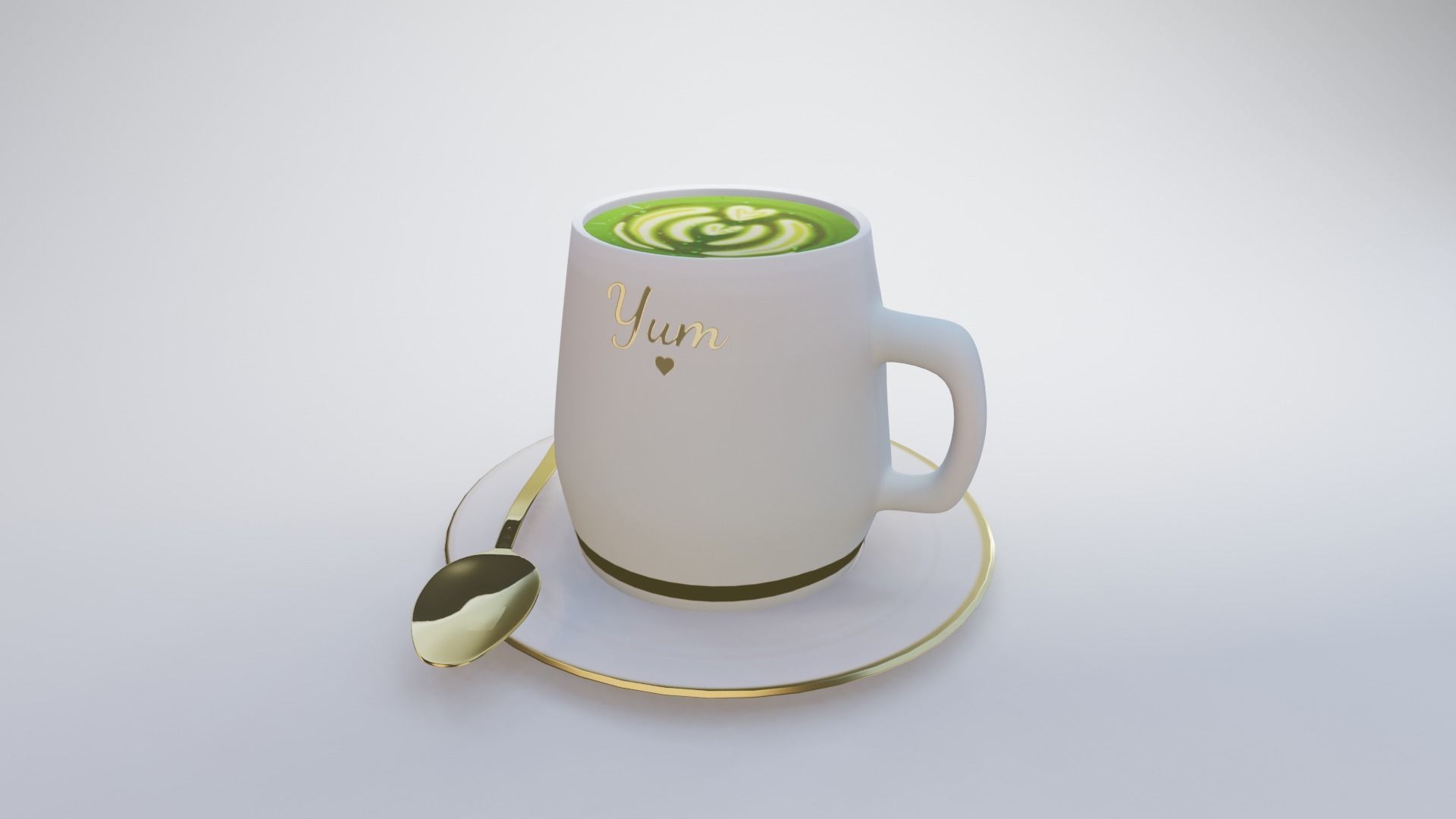3D model Matcha Latte VR / AR / low-poly | CGTrader