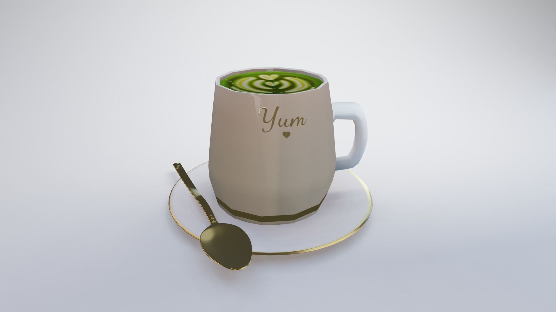 3D model Matcha Latte VR / AR / low-poly | CGTrader