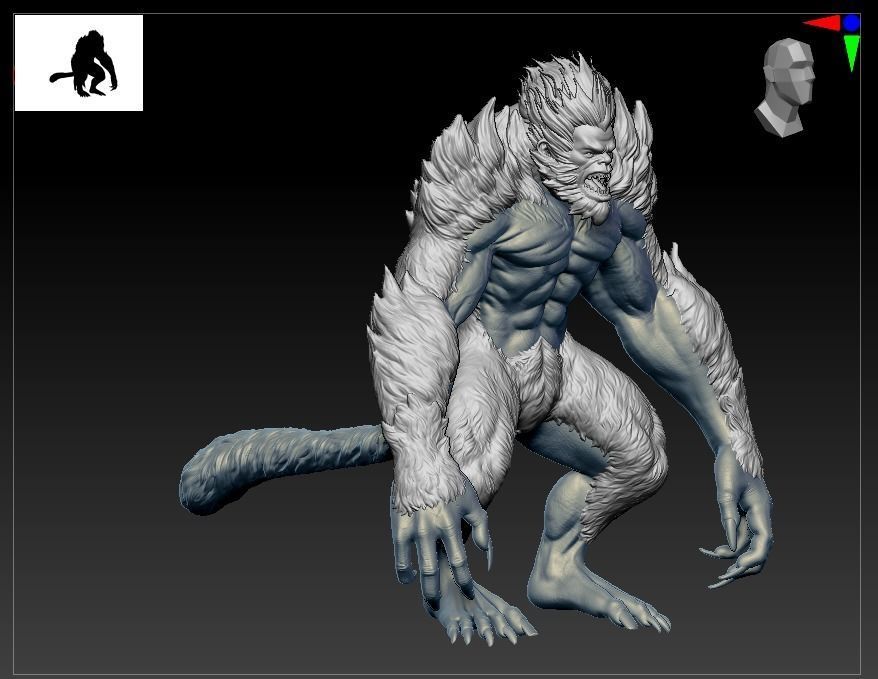 monkey variation Rage beast animal east ancient 3D model | CGTrader
