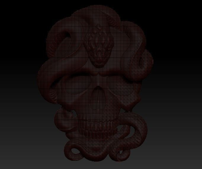 skull and snake 3D model 3D printable | CGTrader