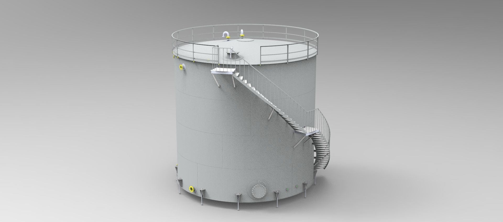 Storage tank 400m3 API 650 3D model | CGTrader