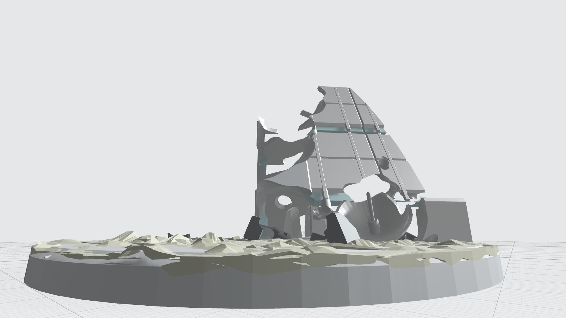 -MBS01F-AM Mecha Battle Scene 01 Building Aftermath 3D model 3D ...