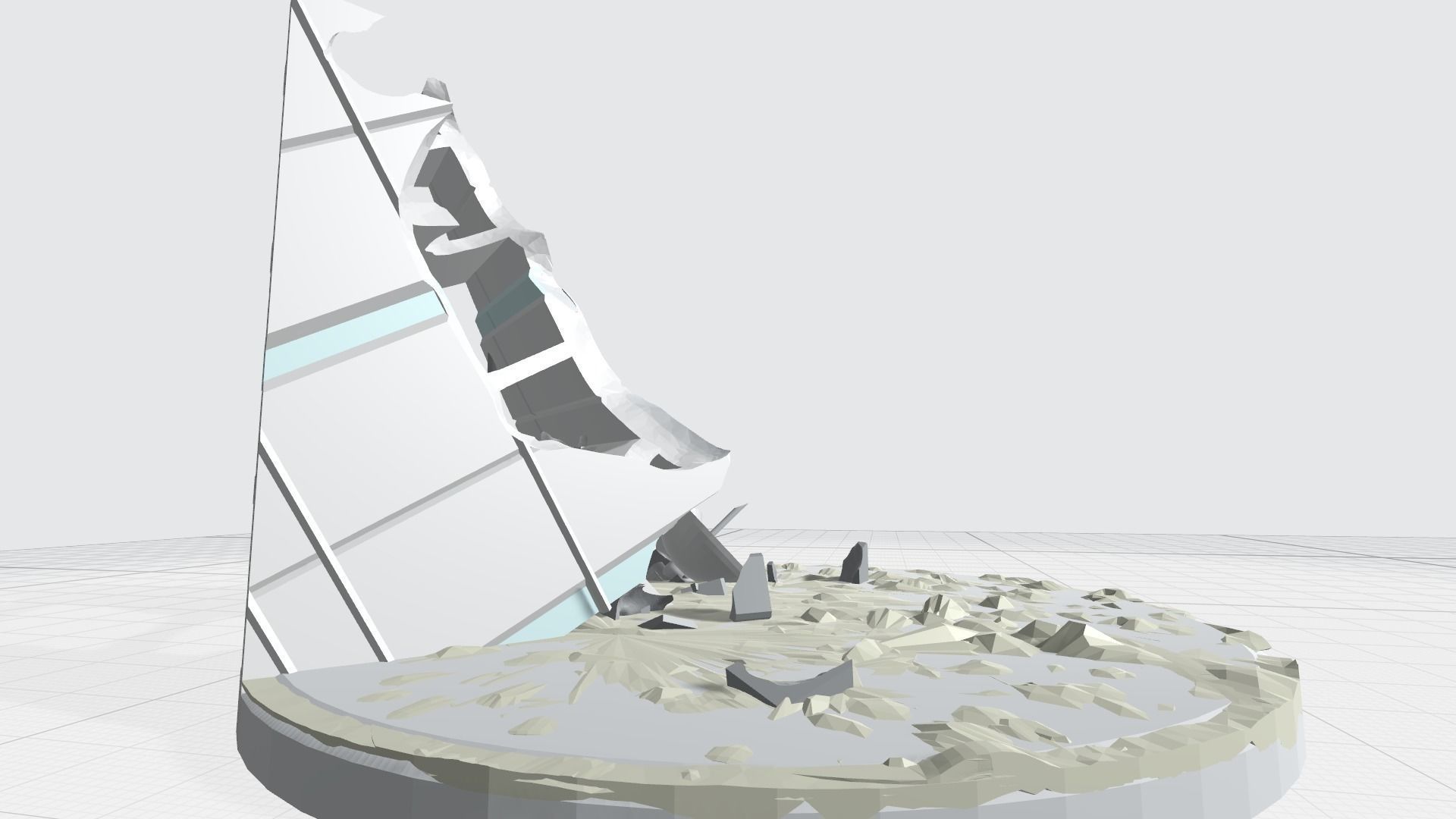 -MBS01F-AM Mecha Battle Scene 01 Building Aftermath 3D model 3D ...