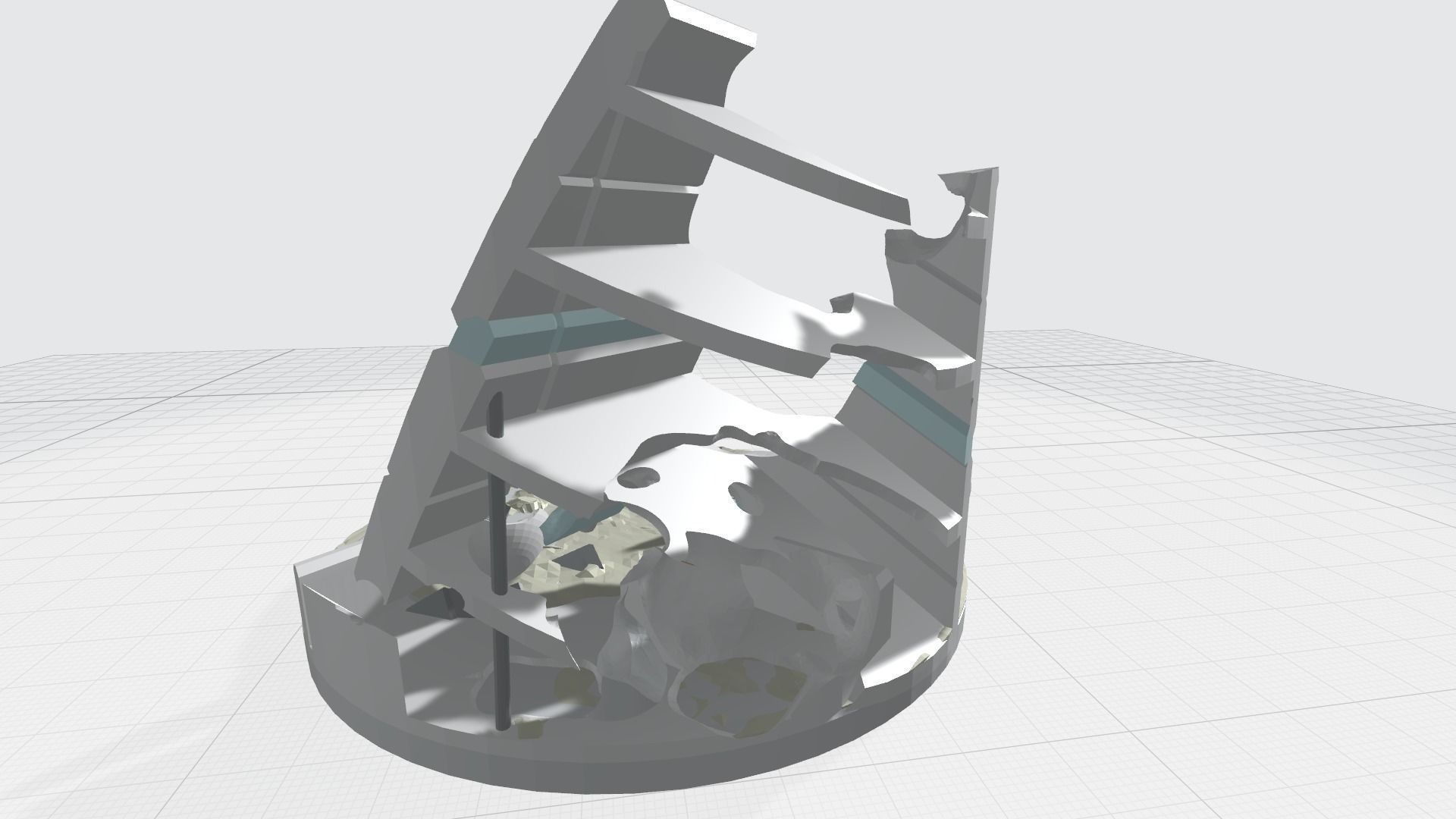 -MBS01F-AM Mecha Battle Scene 01 Building Aftermath 3D model 3D ...