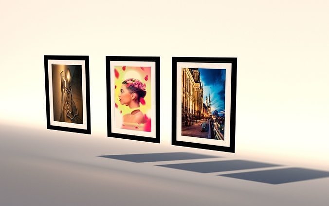 3D model frame with pictures VR / AR / low-poly | CGTrader