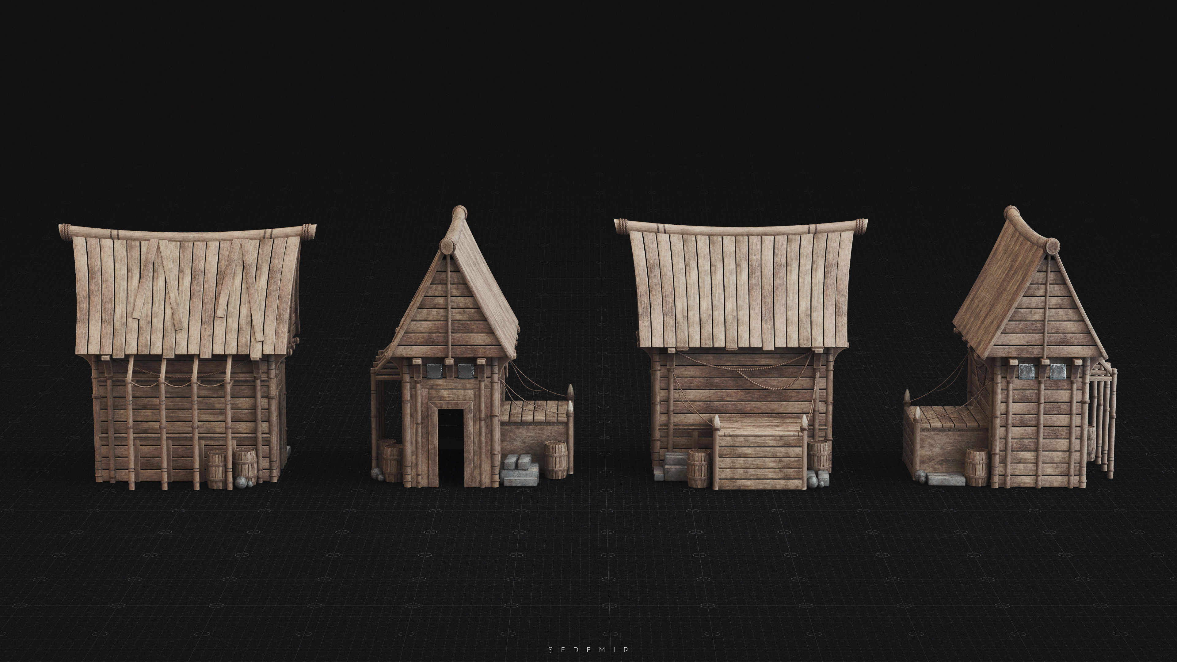 3D model Medieval Building 3D Model - PBR Textures VR / AR / low-poly ...