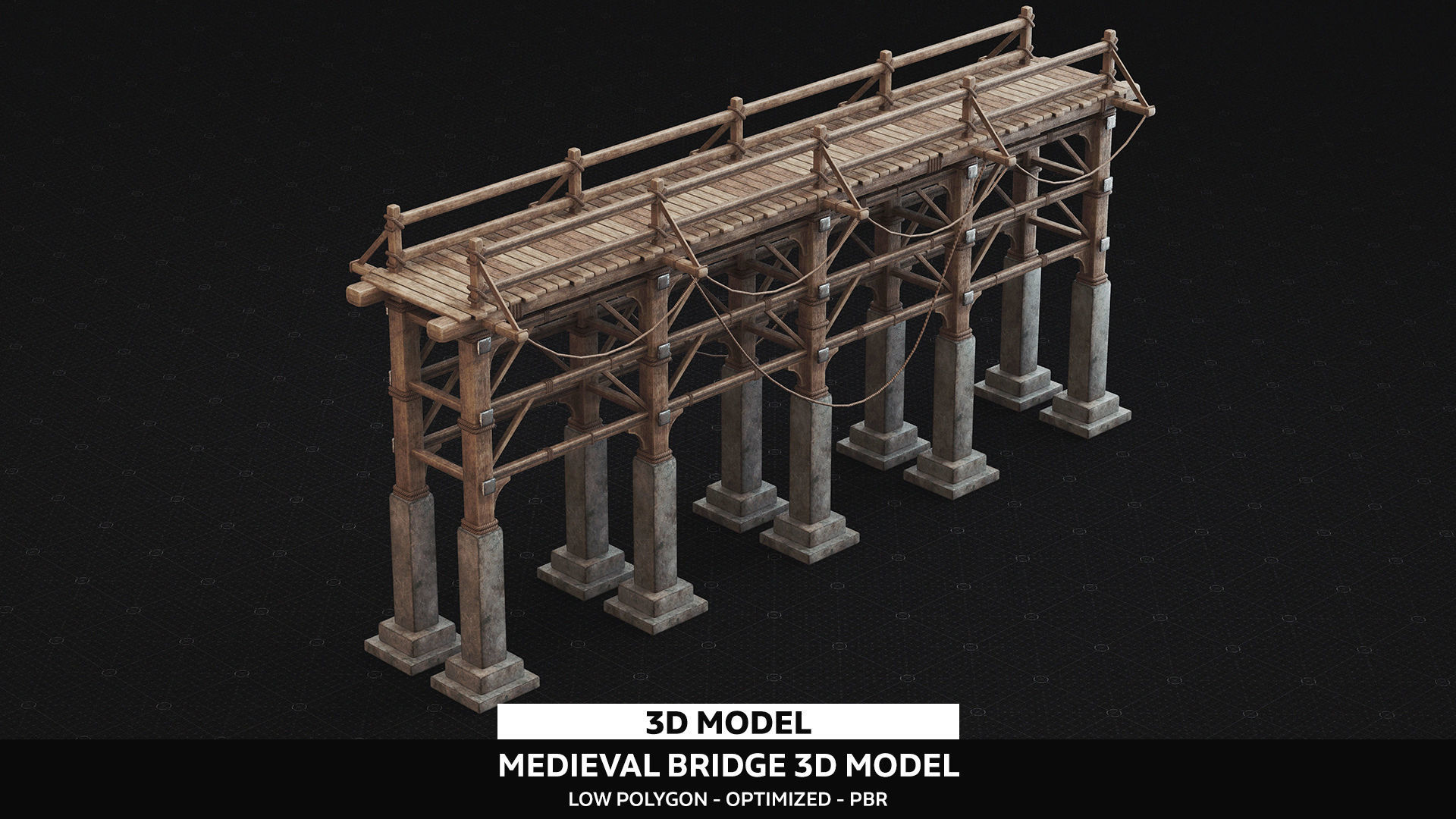 3D model Medieval Bridge 3D Model - PBR Textures VR / AR / low-poly ...