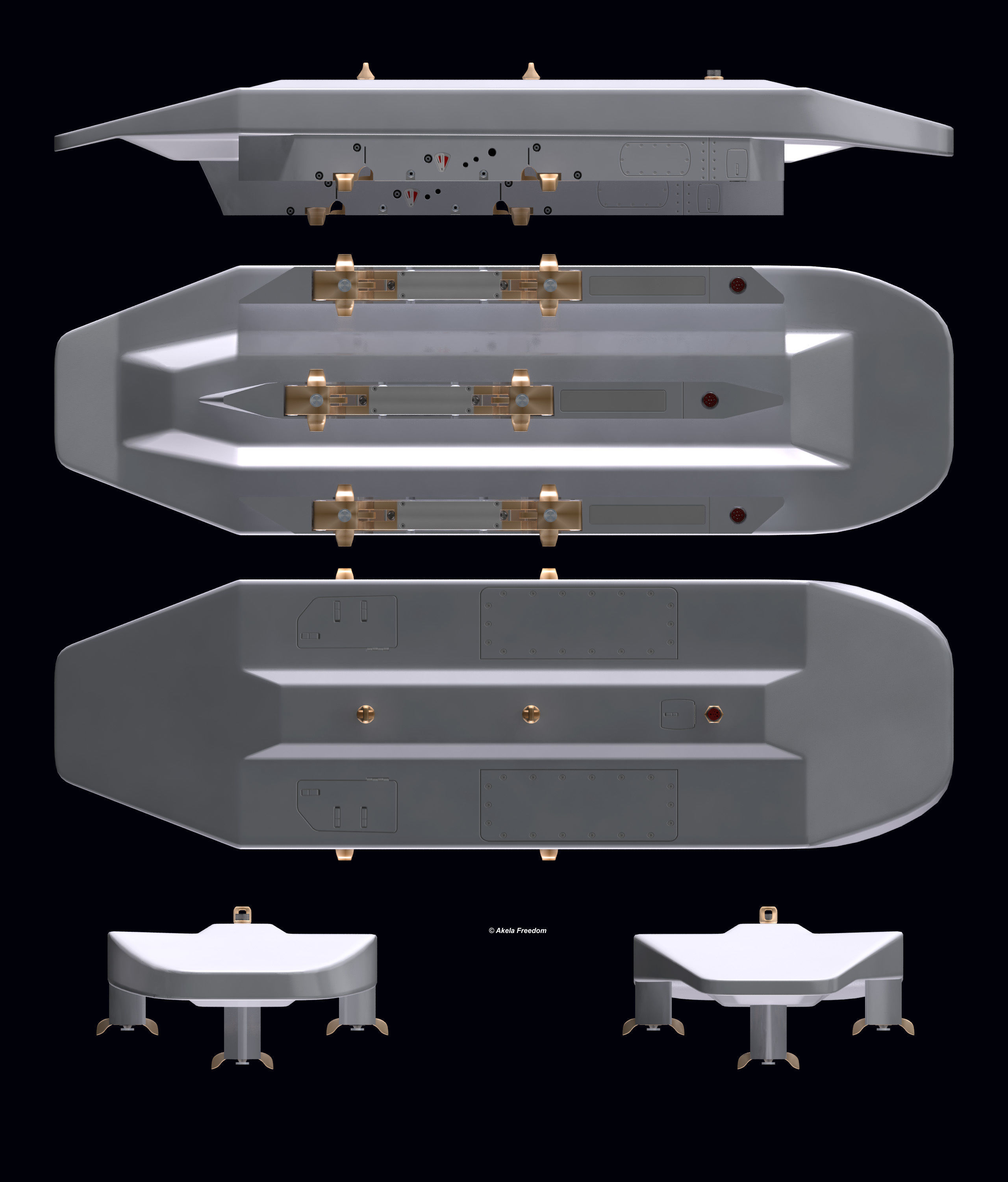 Three-missile launcher 3D model animated | CGTrader