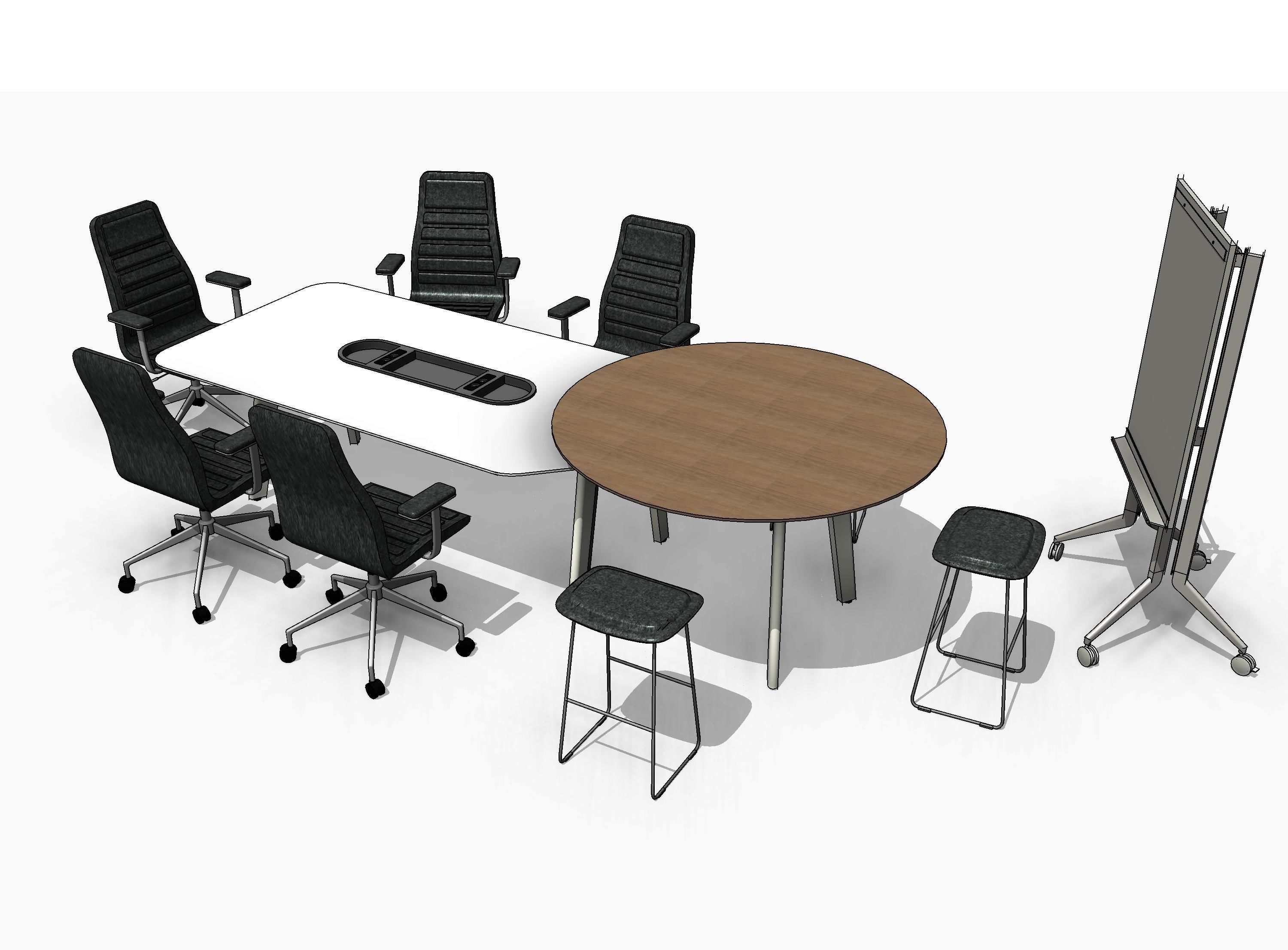 Office furniture set-meeting room Revit Family 3D model | CGTrader