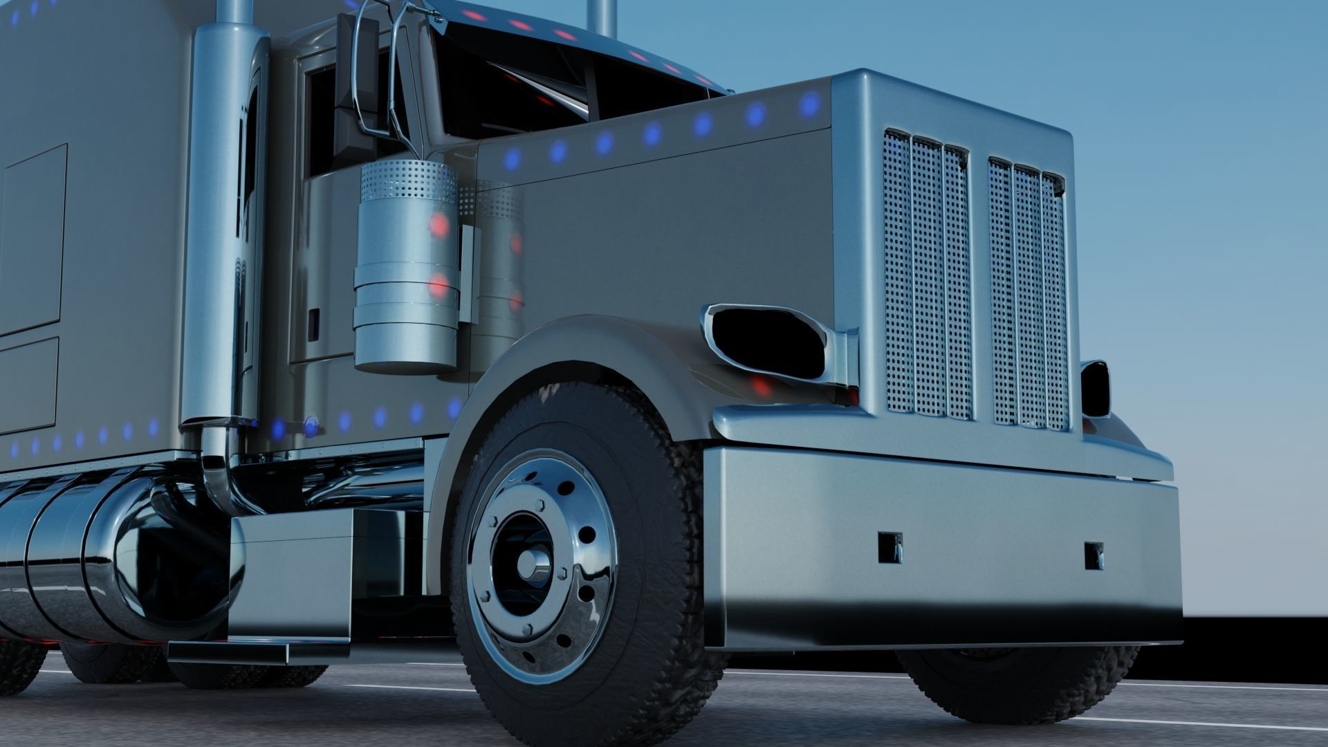 peterbilt truck free 3D model | CGTrader