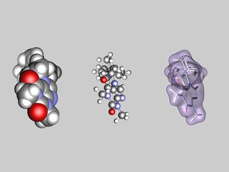 Fenethylline molecule 3D model | CGTrader