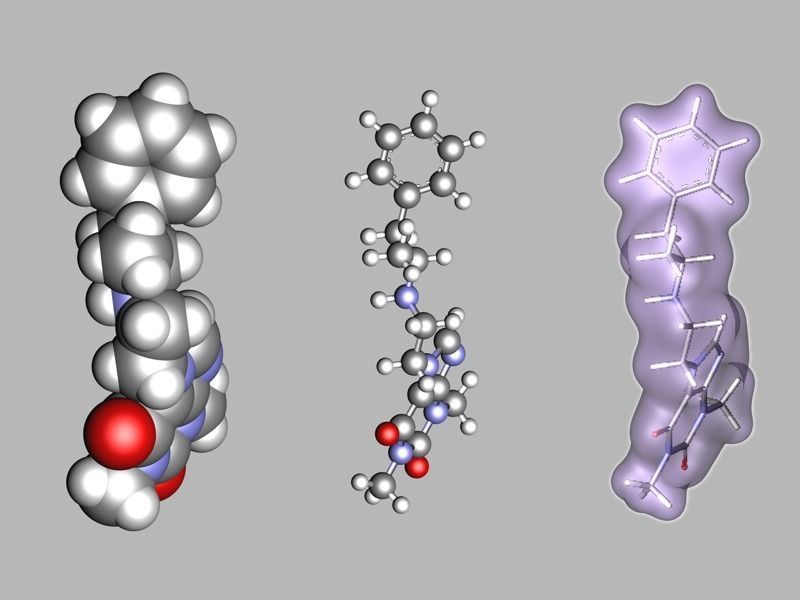 Fenethylline molecule 3D model | CGTrader
