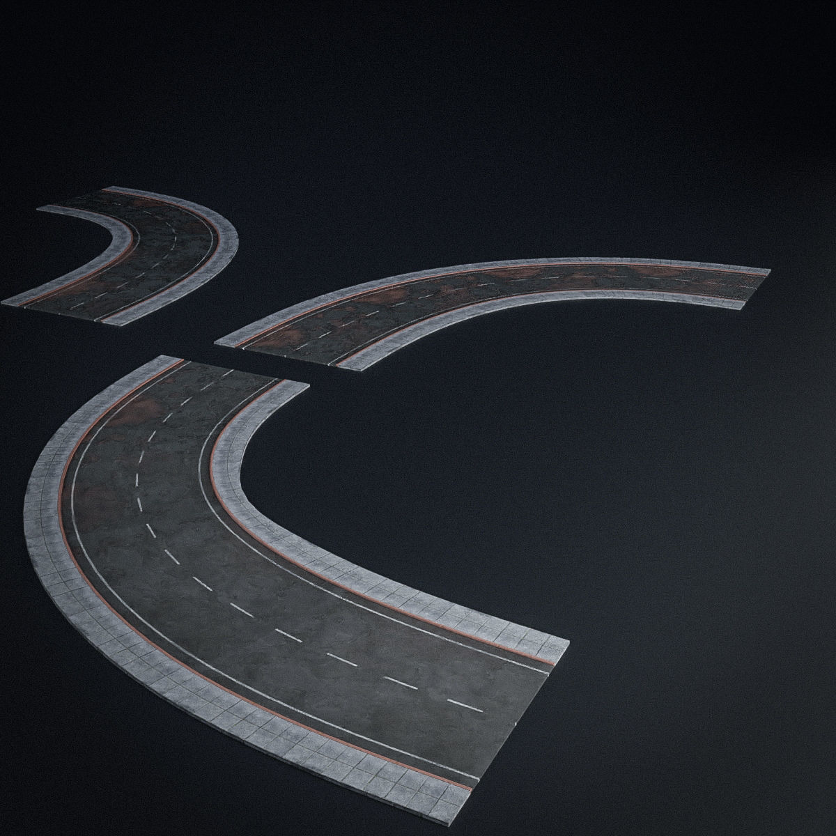 3D model HIGHWAY AND ROAD SET ESSENTIAL PACK VR / AR / low-poly | CGTrader