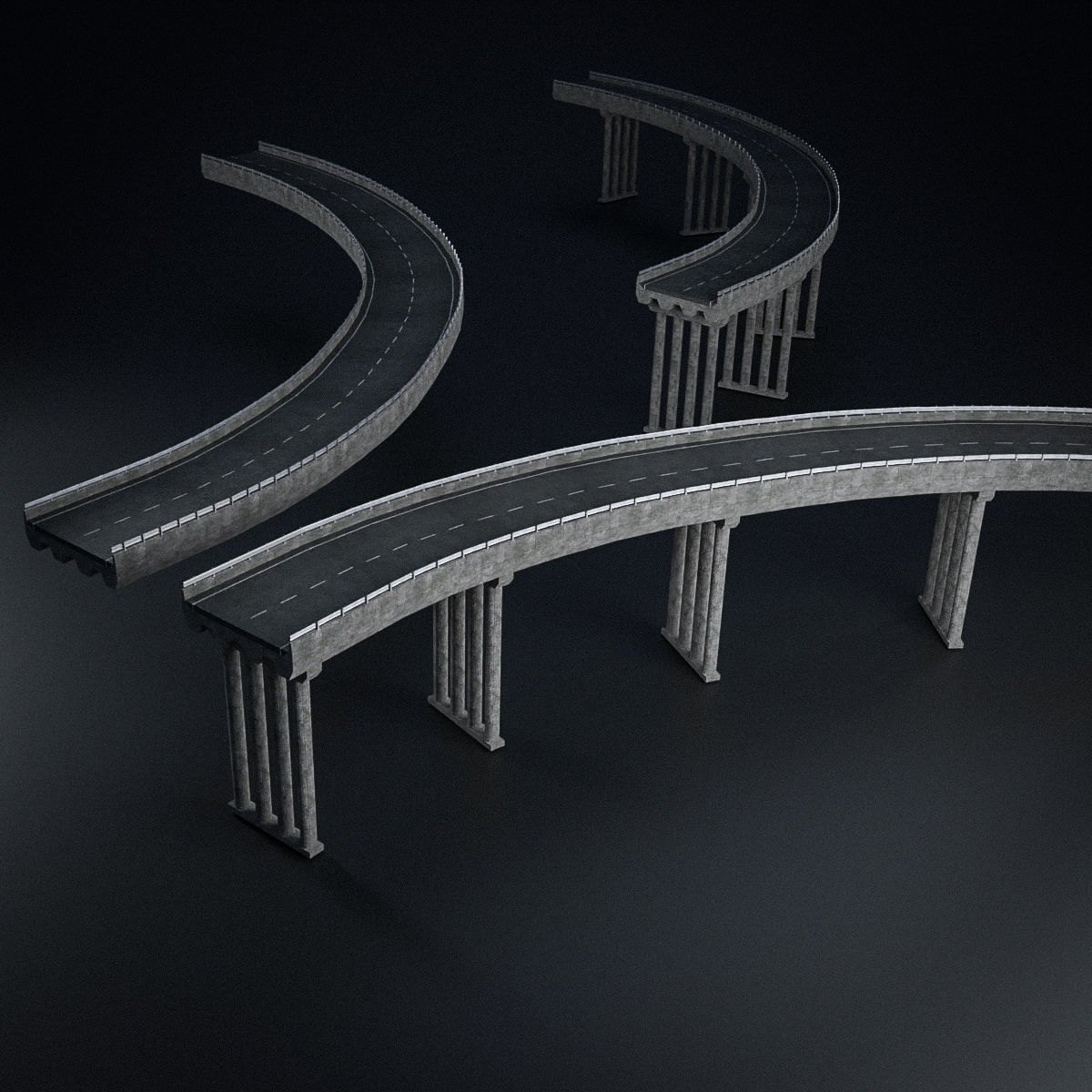 3D model HIGHWAY AND ROAD SET ESSENTIAL PACK VR / AR / low-poly | CGTrader