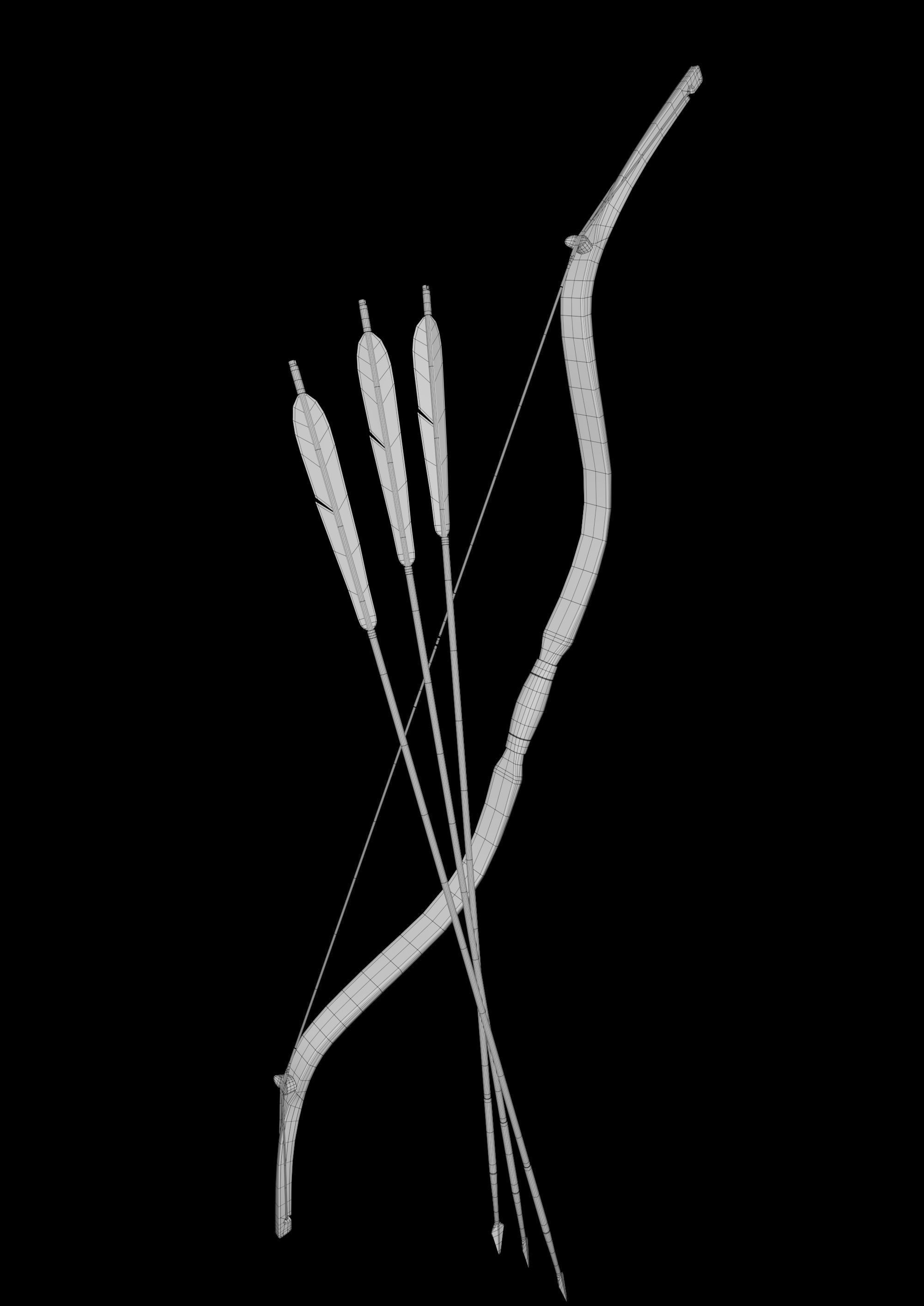 Traditional Manchu bow with rig 3D model rigged | CGTrader