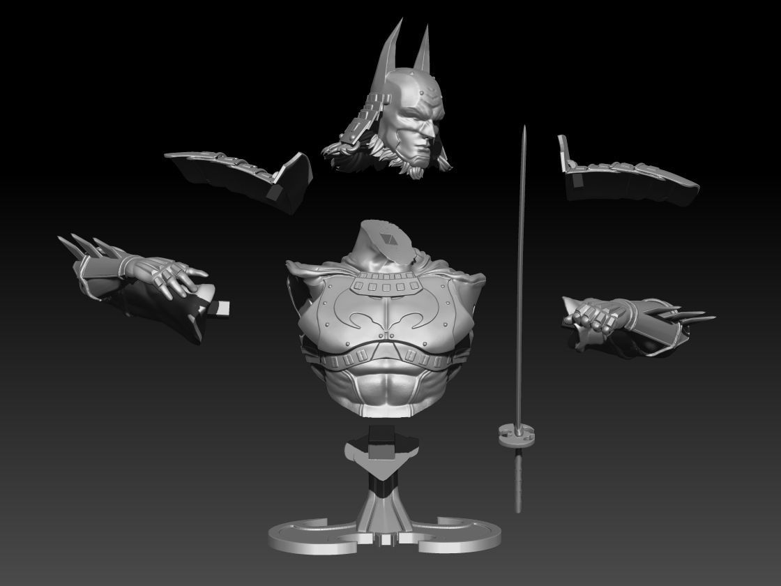 Batman Ninja Bust Samourai 3D model 3D printable | CGTrader