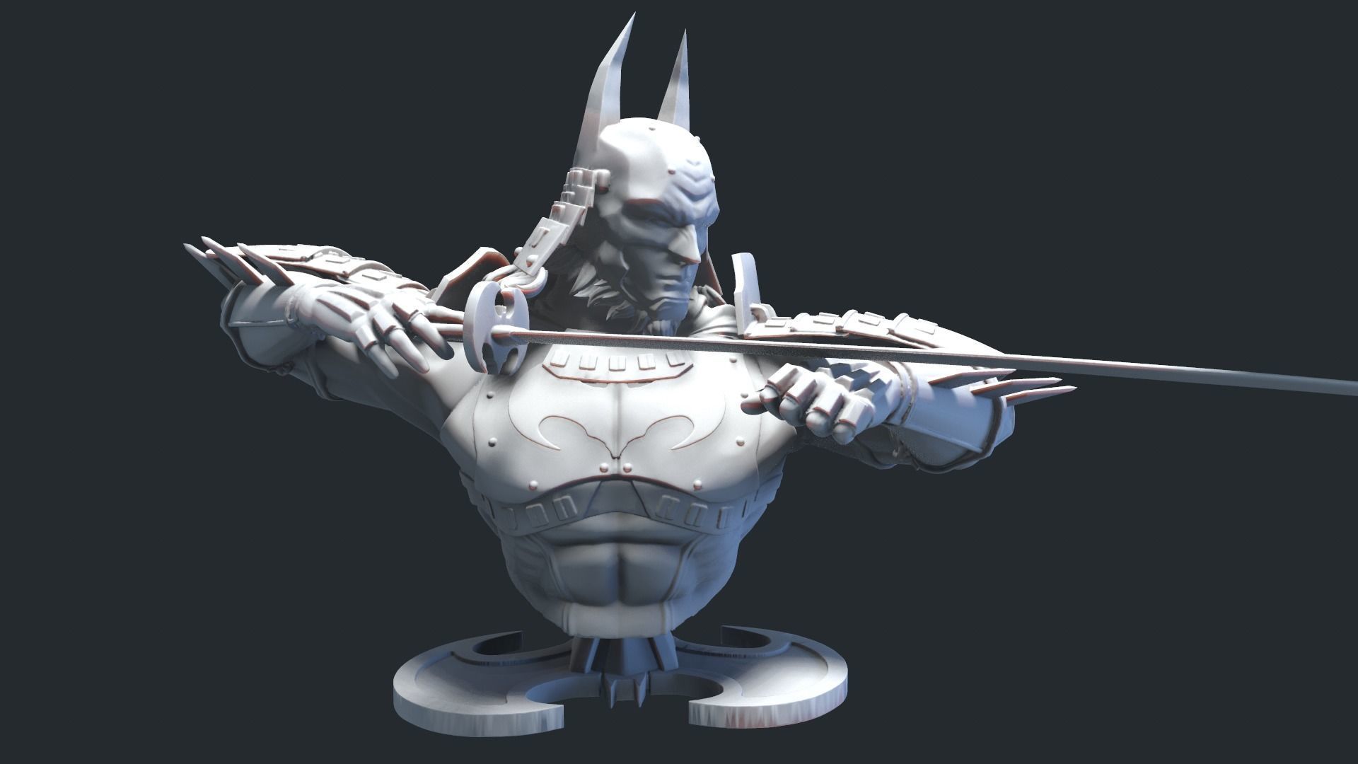 Batman Ninja Bust Samourai 3D model 3D printable | CGTrader
