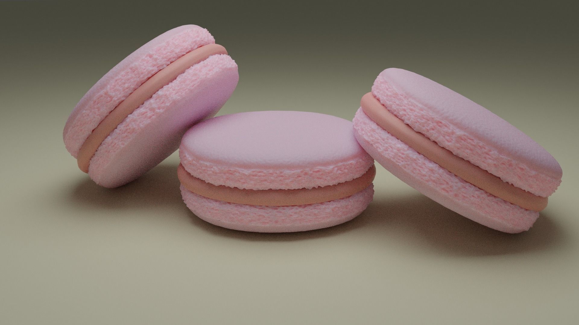 french macaron 3D model | CGTrader