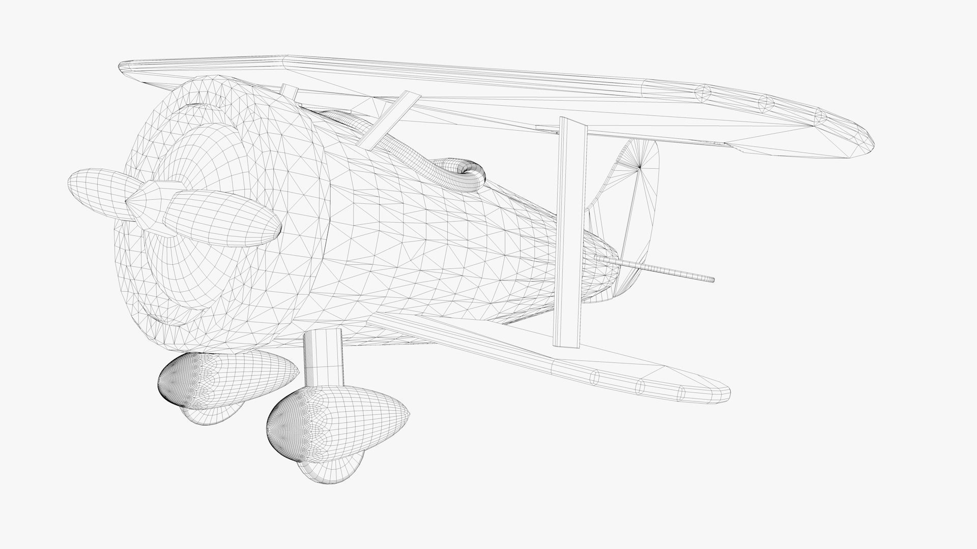 3D model Tiny Cartoon Biplane model VR / AR / low-poly | CGTrader