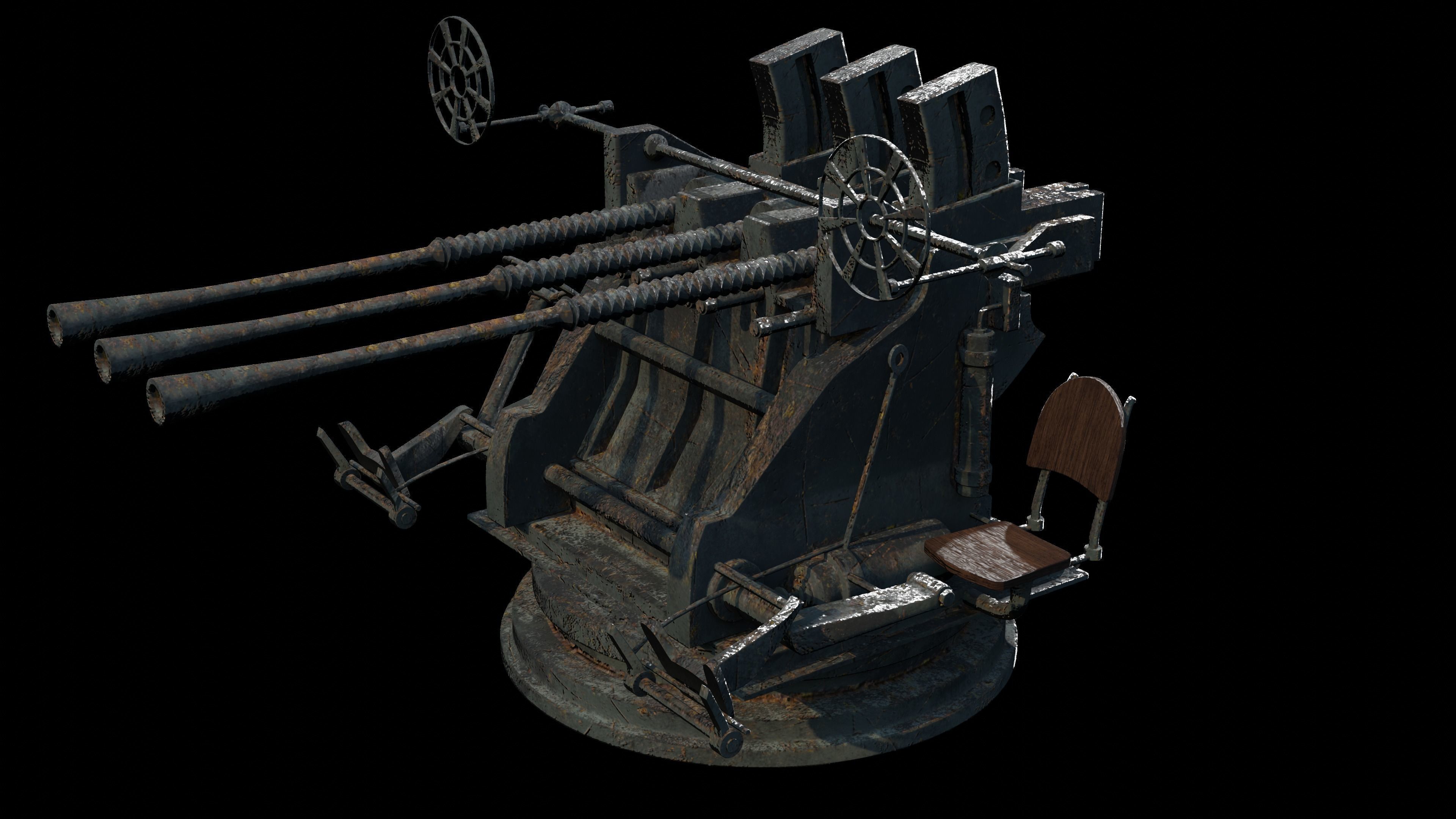 Type 96 25 mm AT-AA Gun 3D model | CGTrader