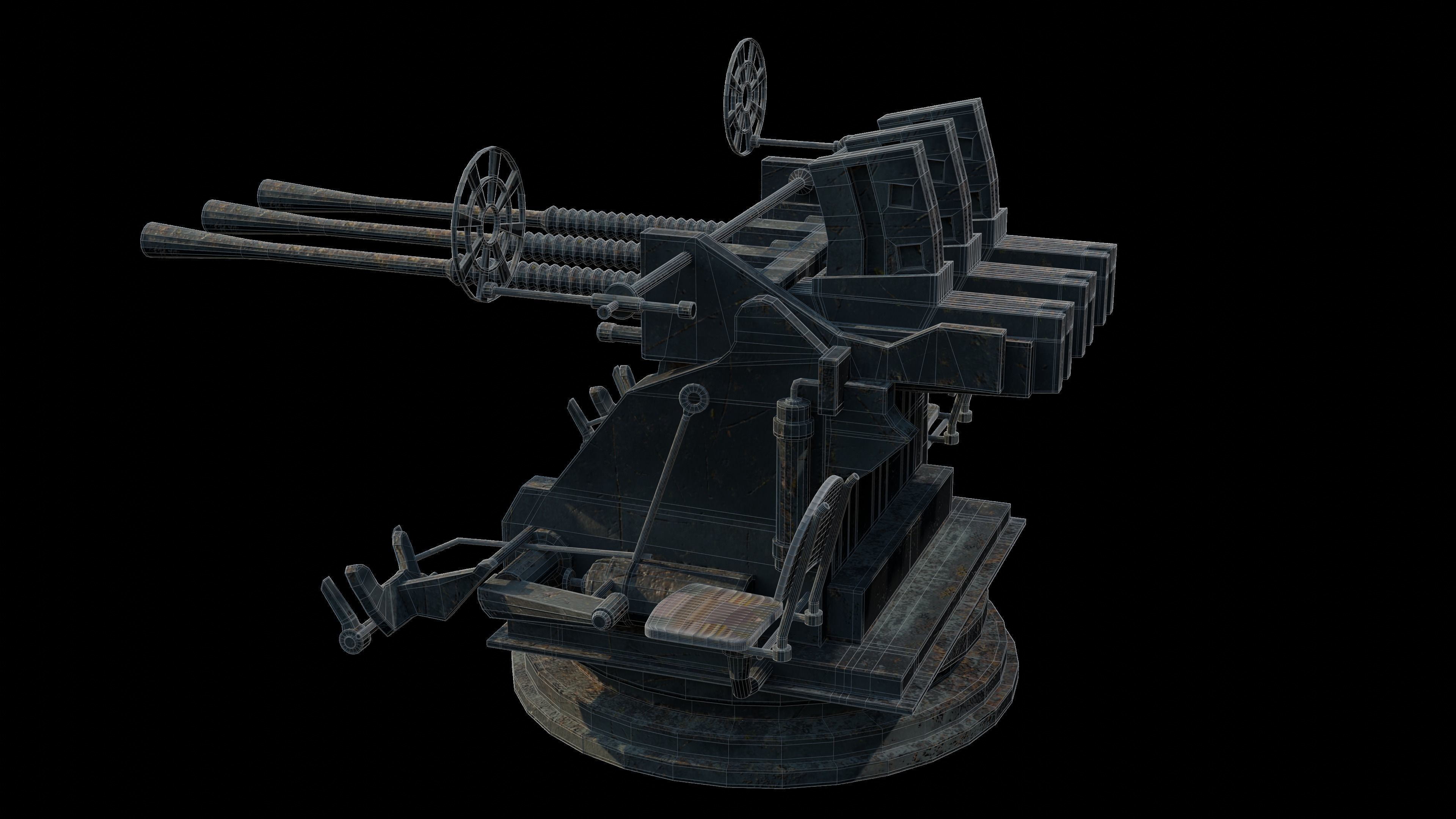 Type 96 25 mm AT-AA Gun 3D model | CGTrader