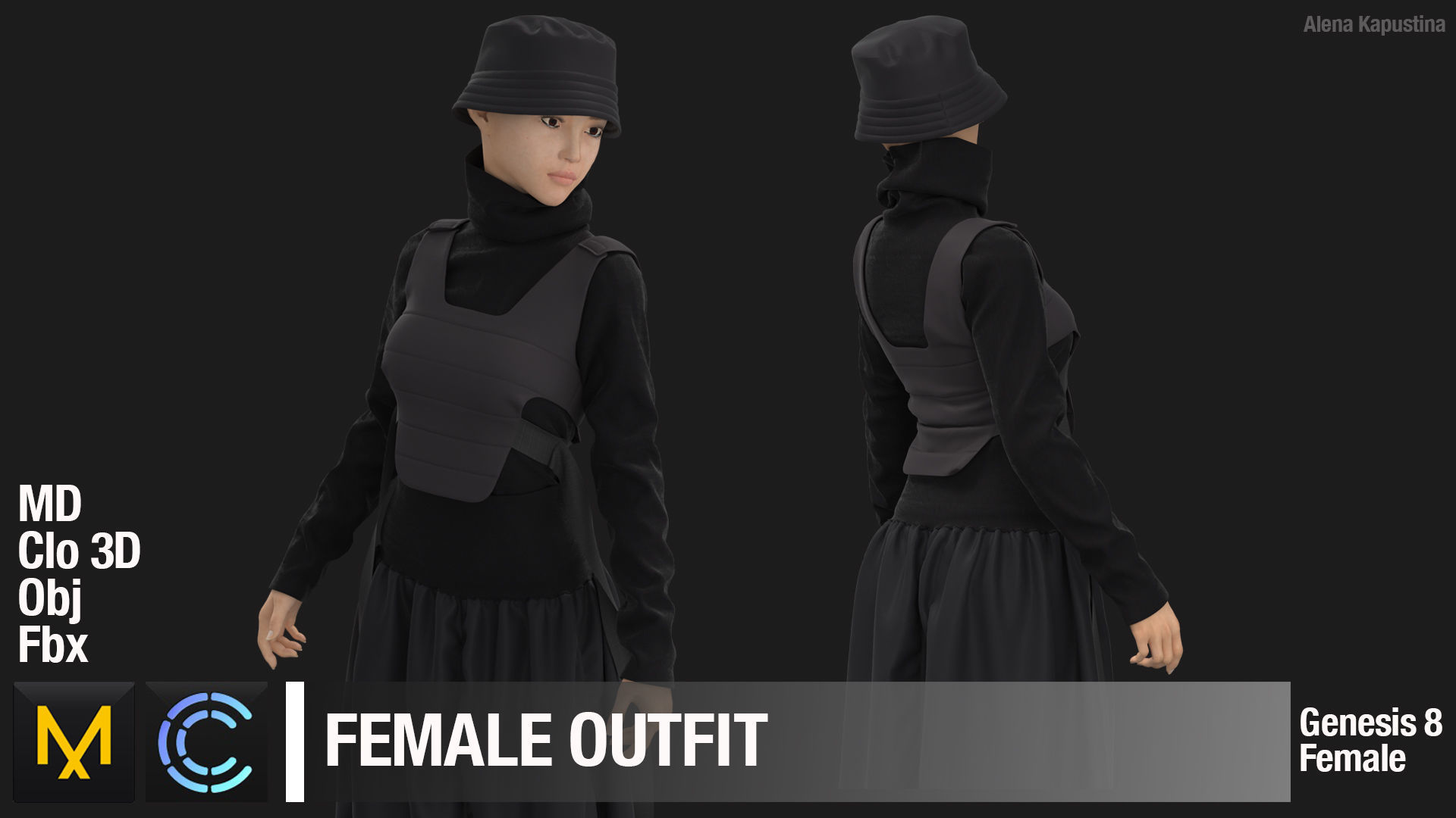 Female Outfit Marvelous Designer 3D model | CGTrader