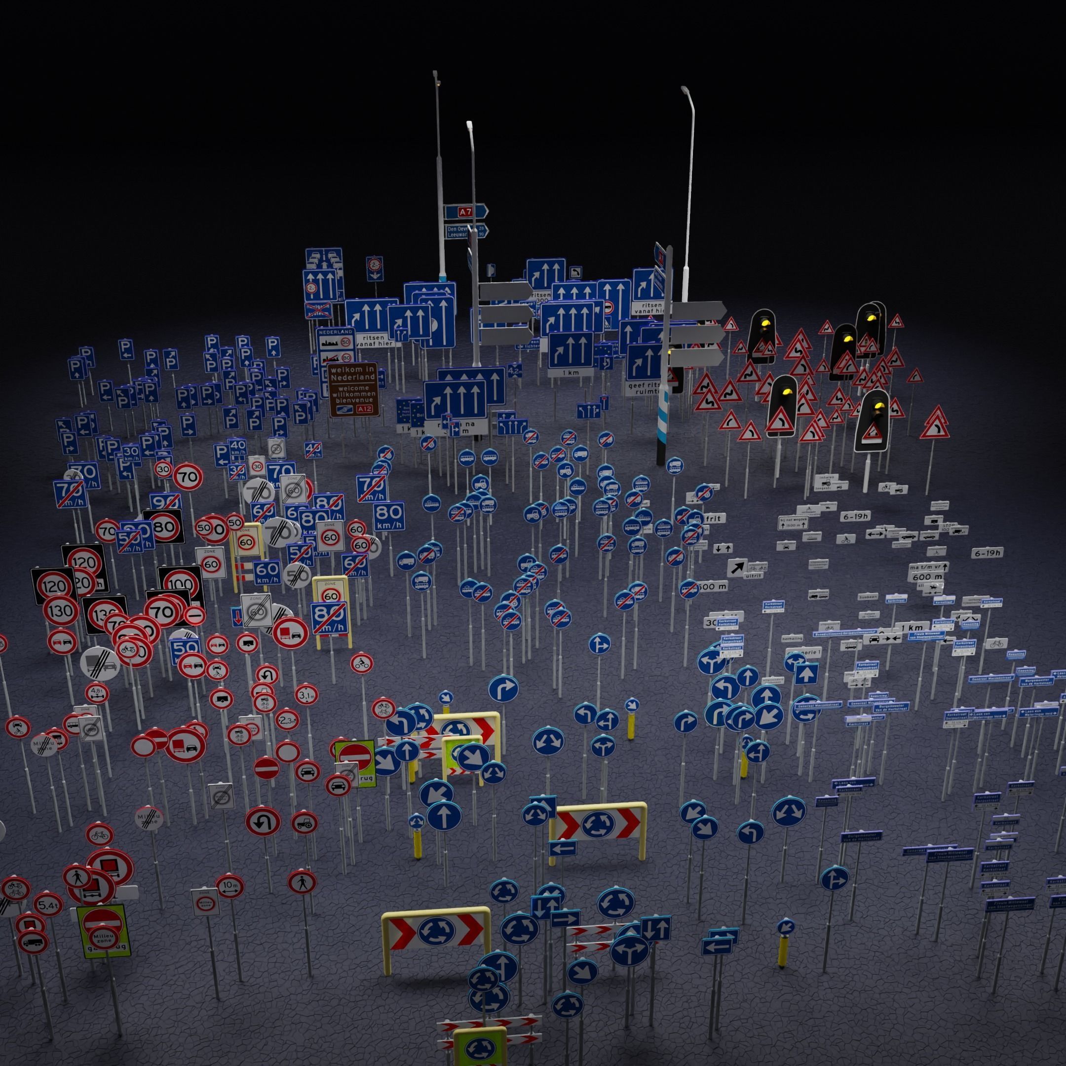 Traffic signs Dutch collection nederland verkeer borden 3D model | CGTrader