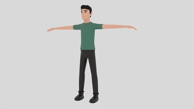 low poly cartoon male free VR / AR / low-poly 3D model | CGTrader