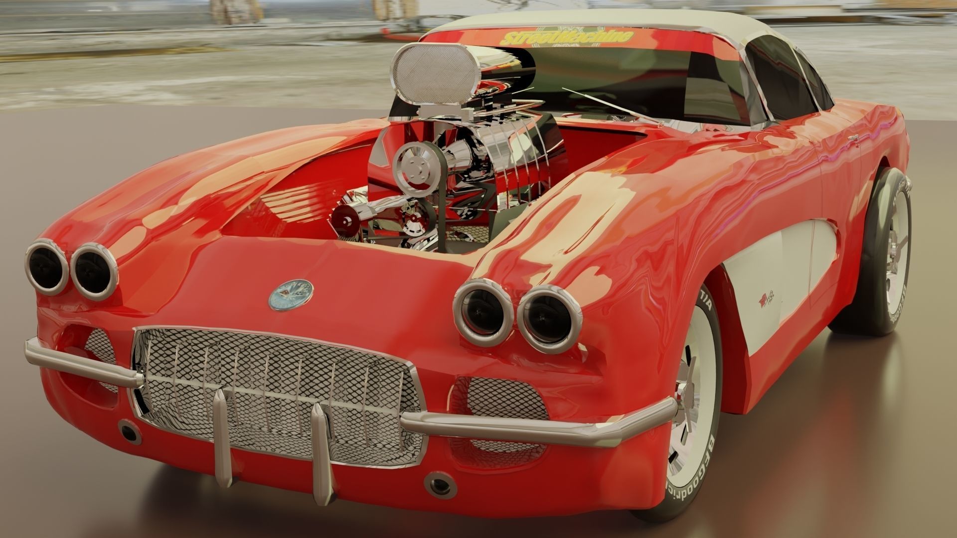 Corvette 1958 Street machine 3D model | CGTrader